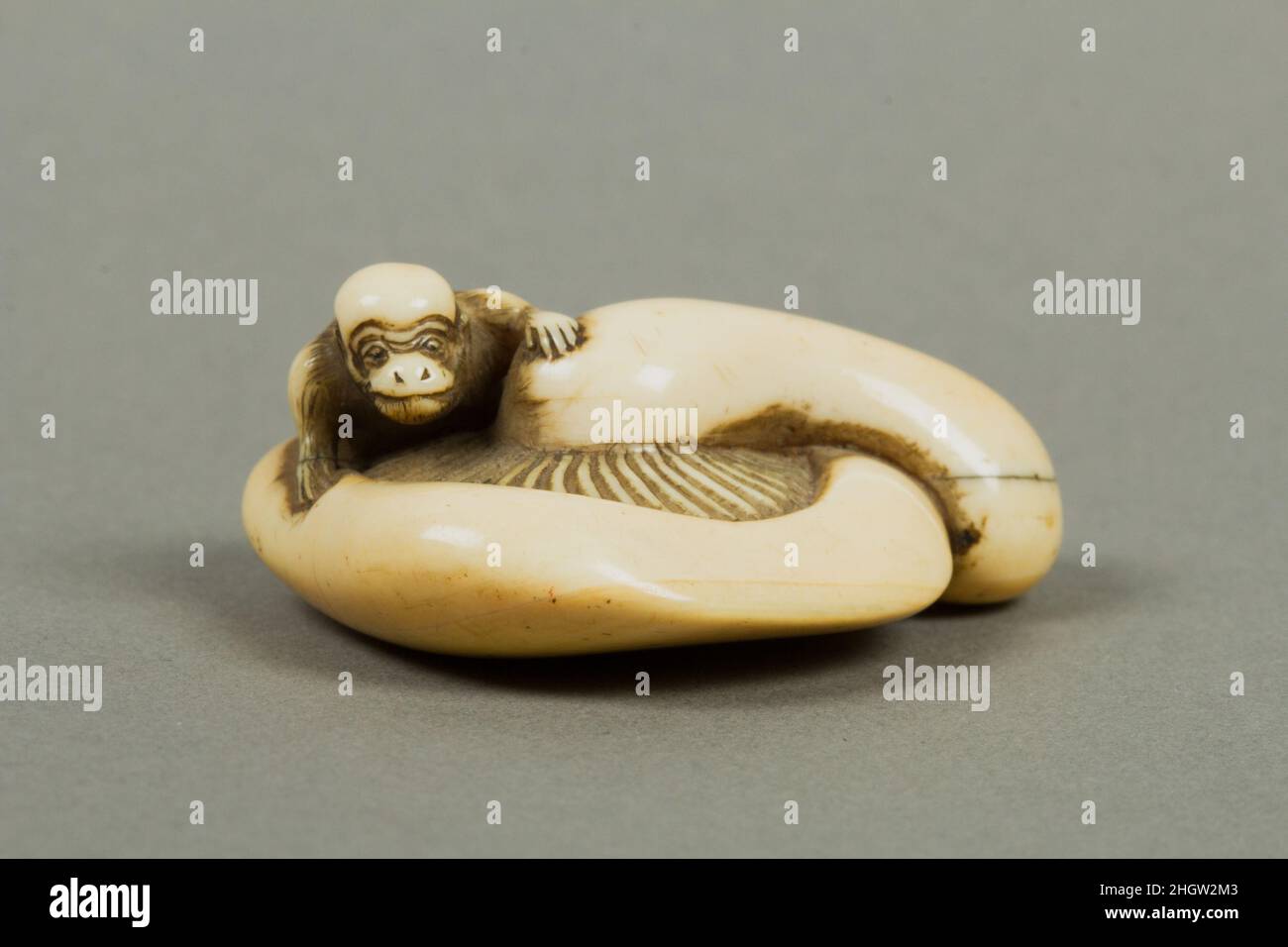 Netsuke of Monkey on a Mushroom 18th century Japan. Netsuke of Monkey ...