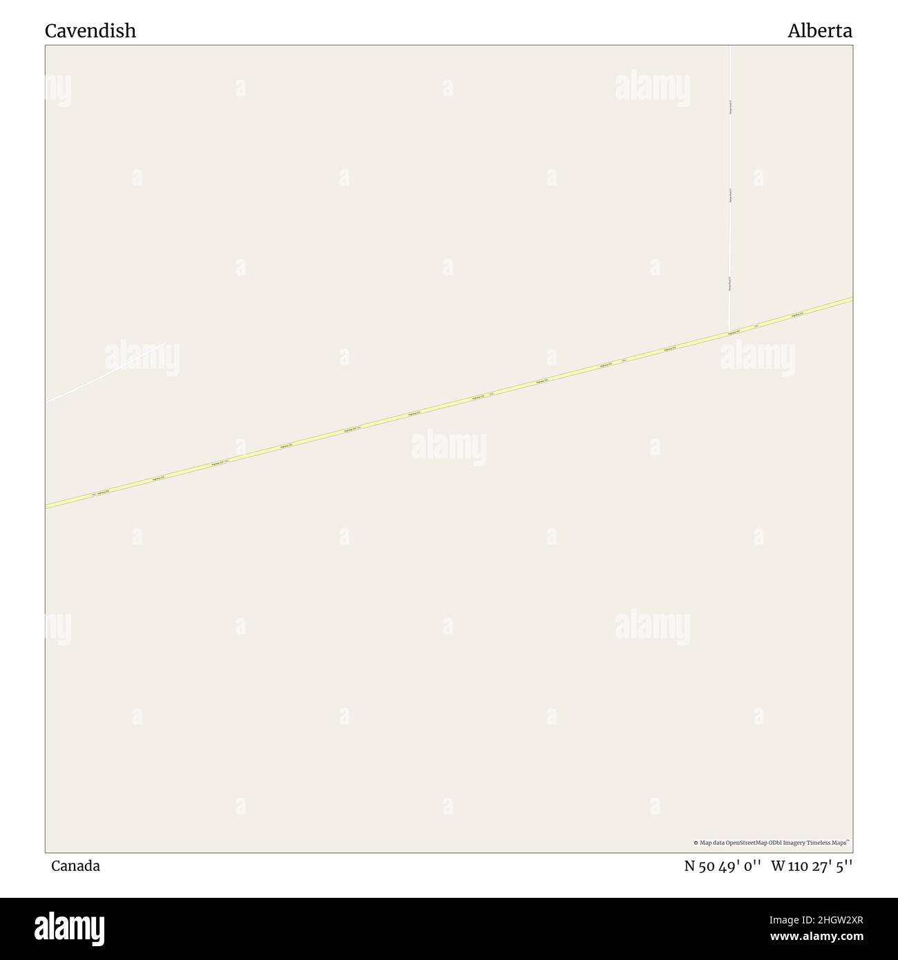 Cavendish, Canada, Alberta, N 50 49' 0'', W 110 27' 5'', map, Timeless ...