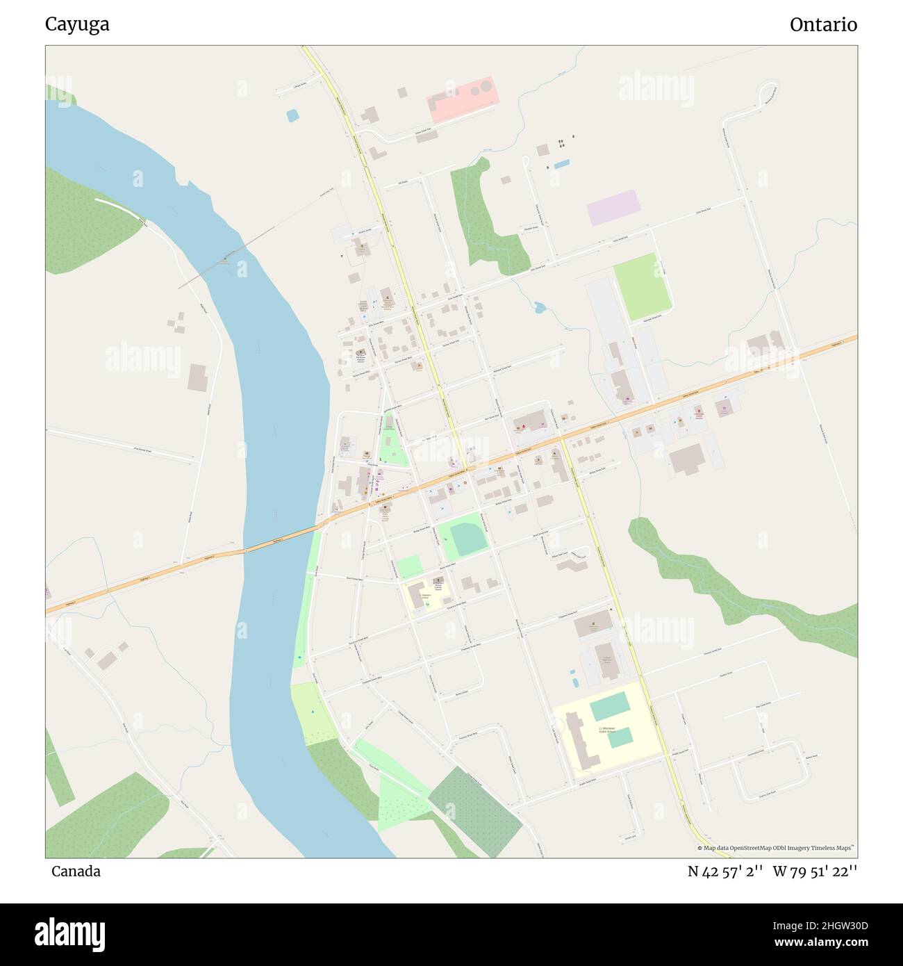 Map of cayuga ontario Cut Out Stock Images & Pictures - Alamy