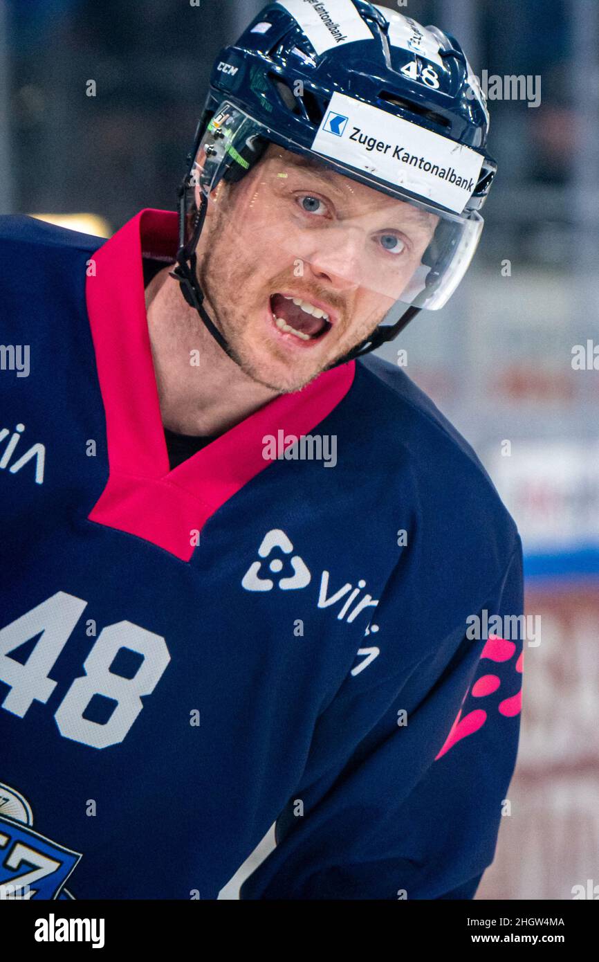 Carl Klingberg #48 (EV Zug) during the National League Regular Season ...