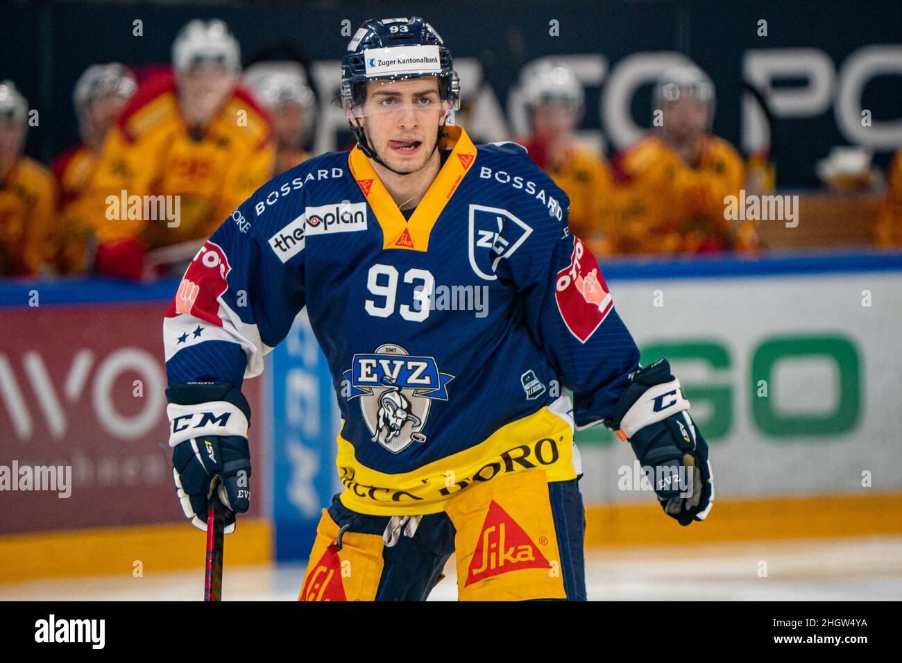 Arno Nussbaumer #93 (EV Zug) during the National League Regular Season ...