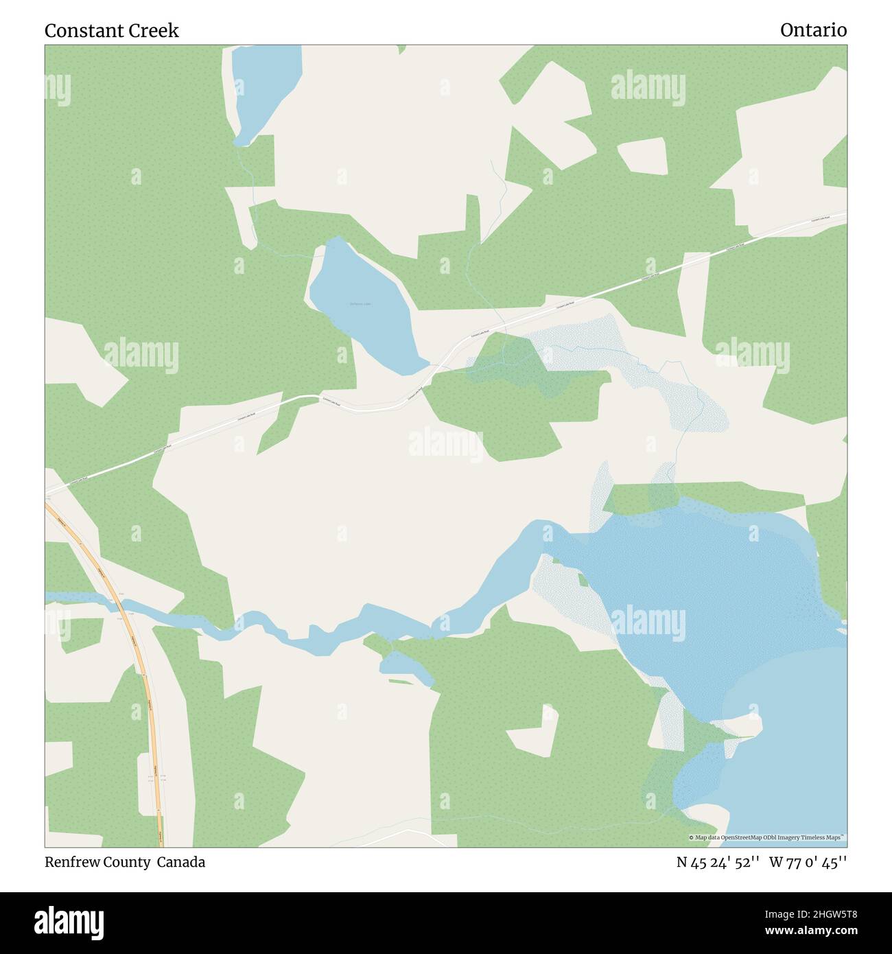 Constant Creek, Renfrew County, Canada, Ontario, N 45 24' 52'', W 77 0 ...