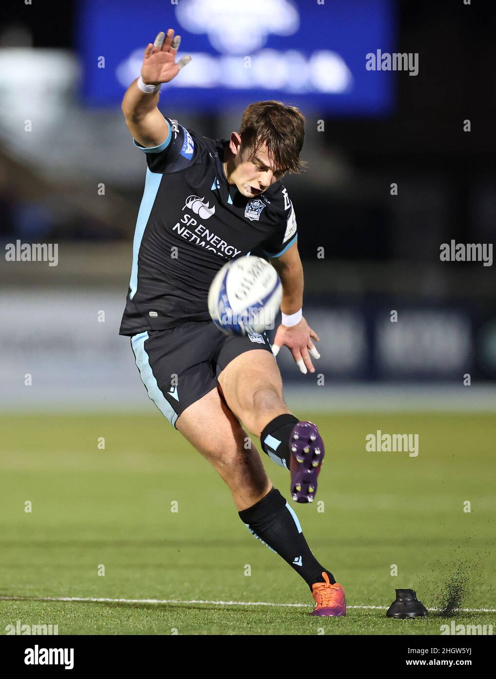 Glasgow Warriors' Ross Thompson converts their side a penalty kick ...