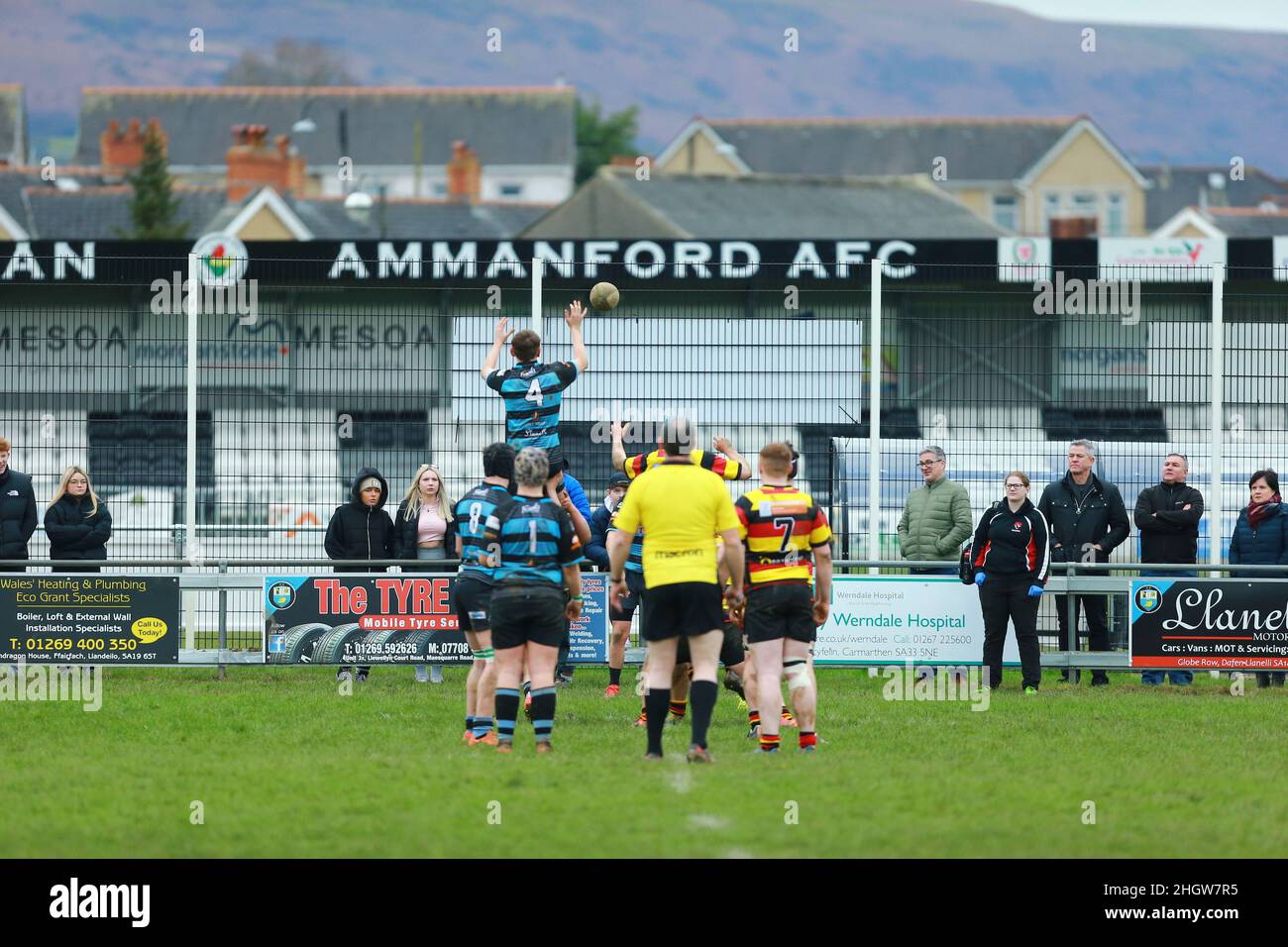 Ammanford RFC Youth v Carmarthen Quins RFC Youth Jan 2022 Stock Photo ...