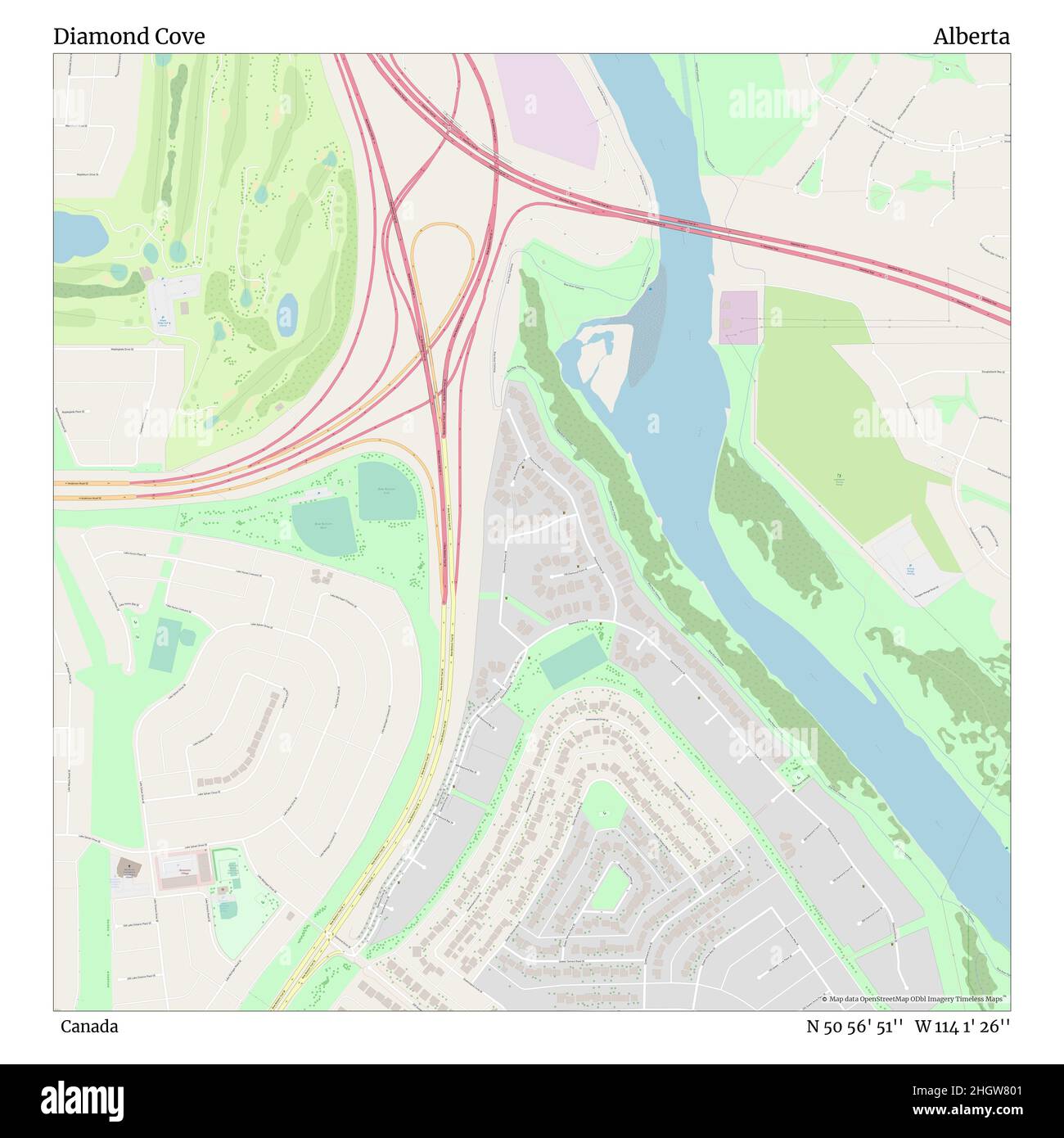 Map of diamond alberta canada Cut Out Stock Images & Pictures - Alamy