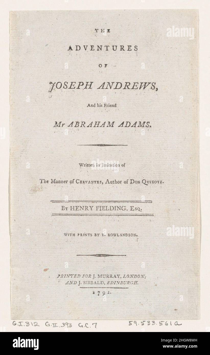 Title Page: "The Adventures of Joseph Andrews, and His Friend Mr ...