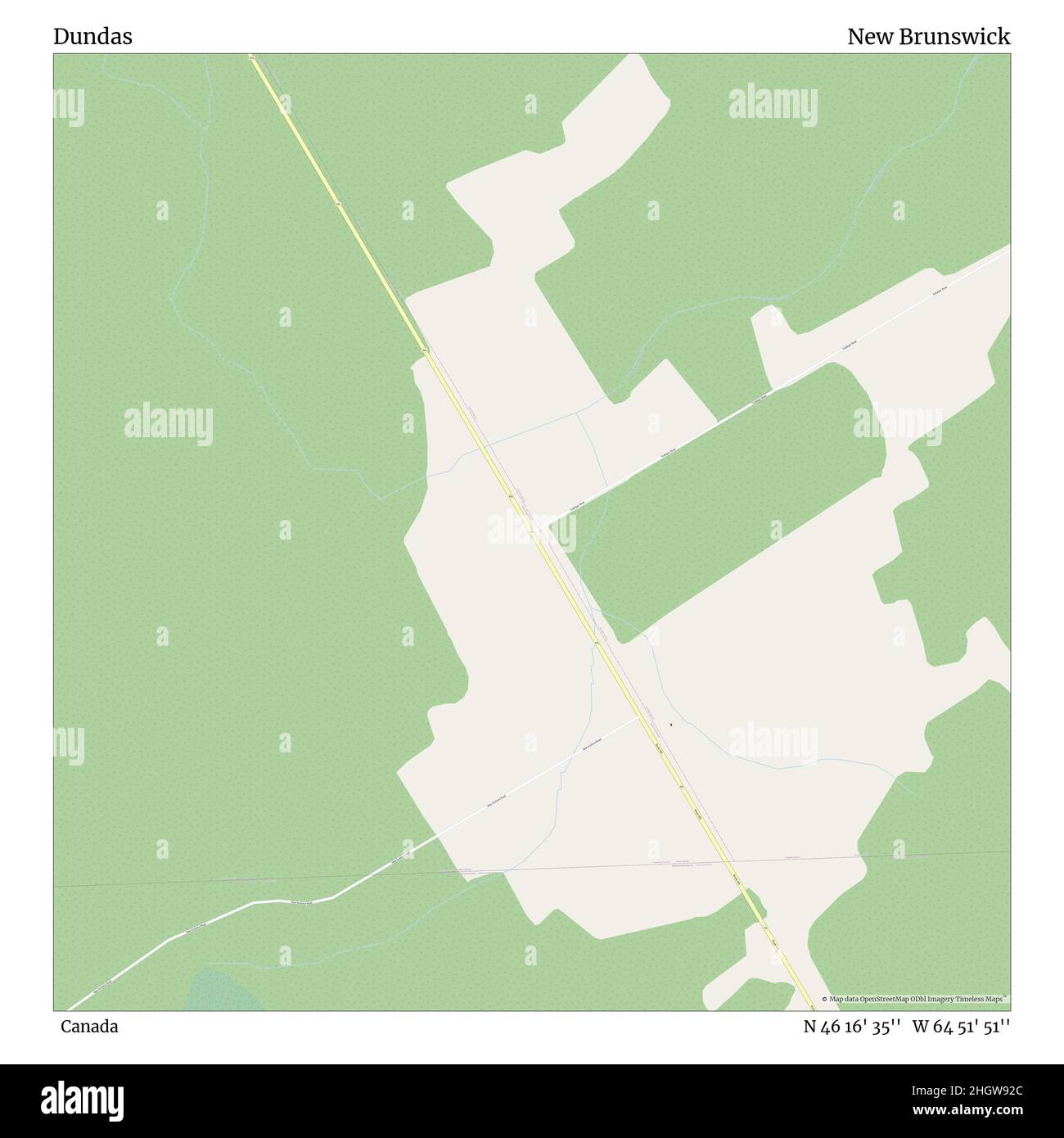 Dundas, Canada, New Brunswick, N 46 16' 35'', W 64 51' 51'', map ...