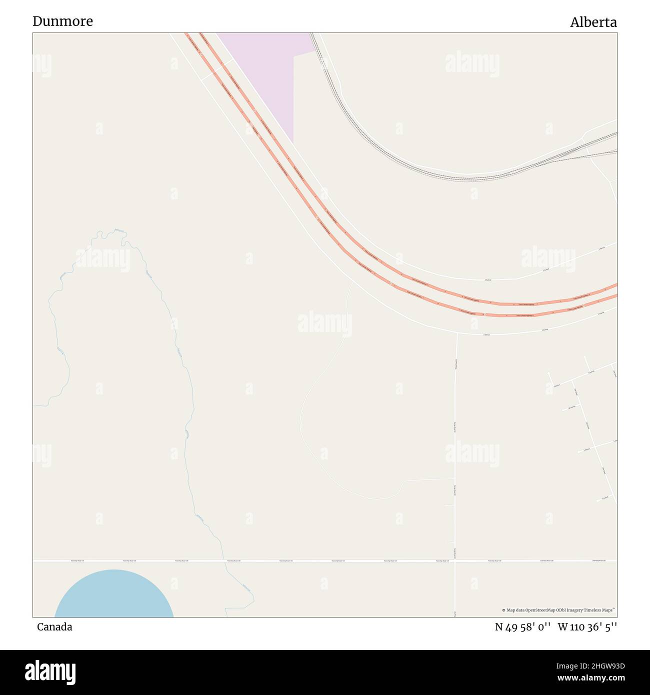 Dunmore, Canada, Alberta, N 49 58' 0'', W 110 36' 5'', map, Timeless ...