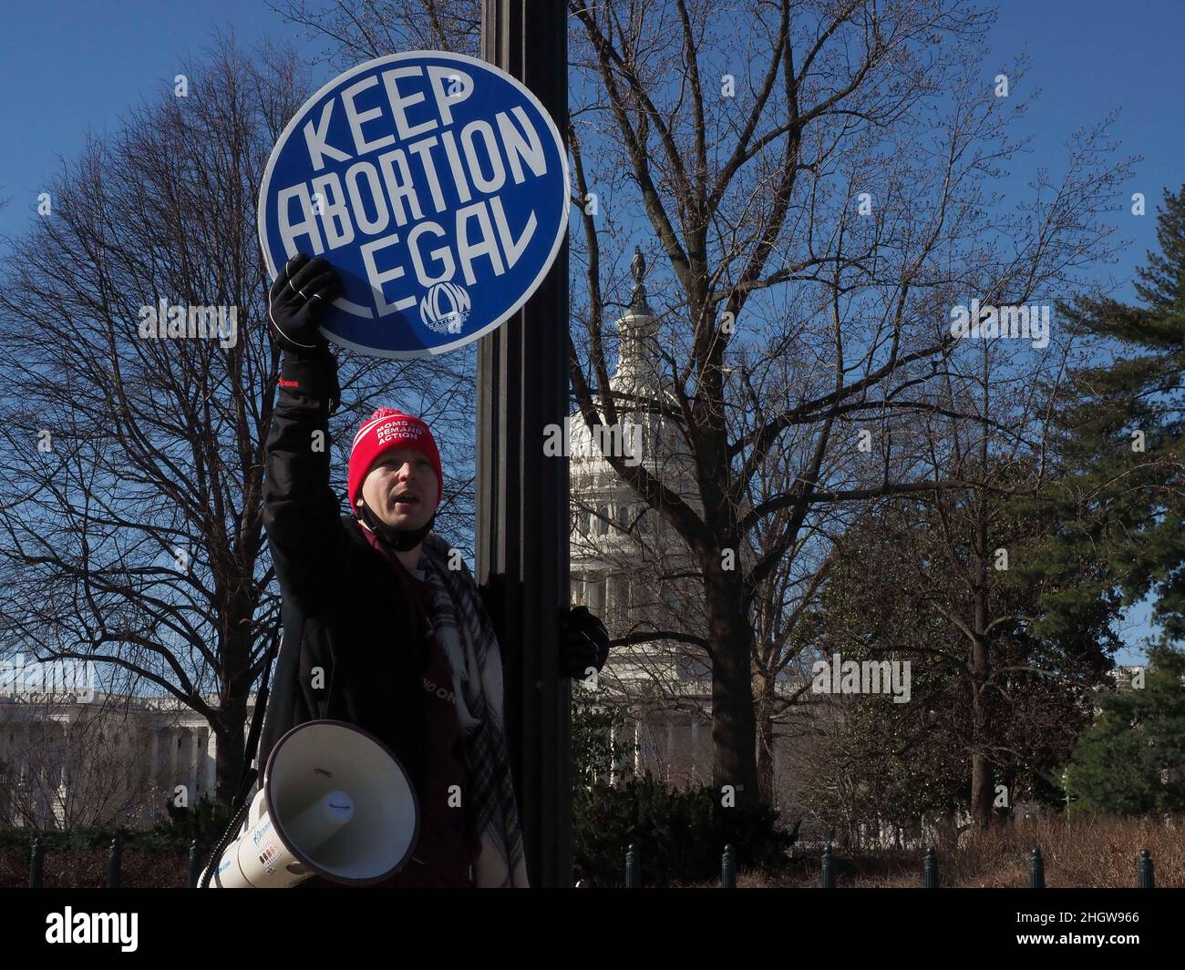 January 22, 2022, Washington, District of Columbia, USA: A young man ...