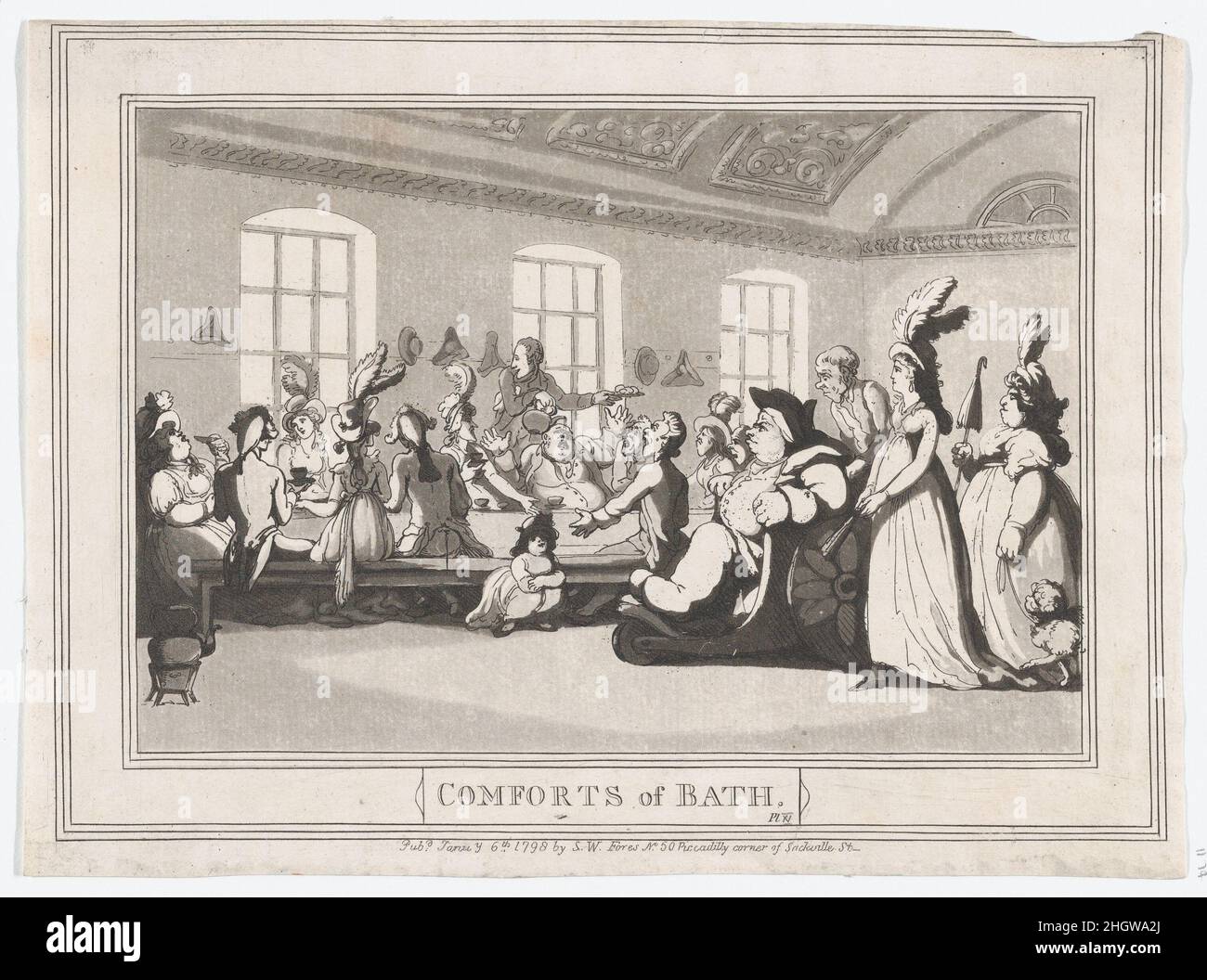 Comforts of Bath, Plate 11 January 6, 1798 Thomas Rowlandson. Comforts ...