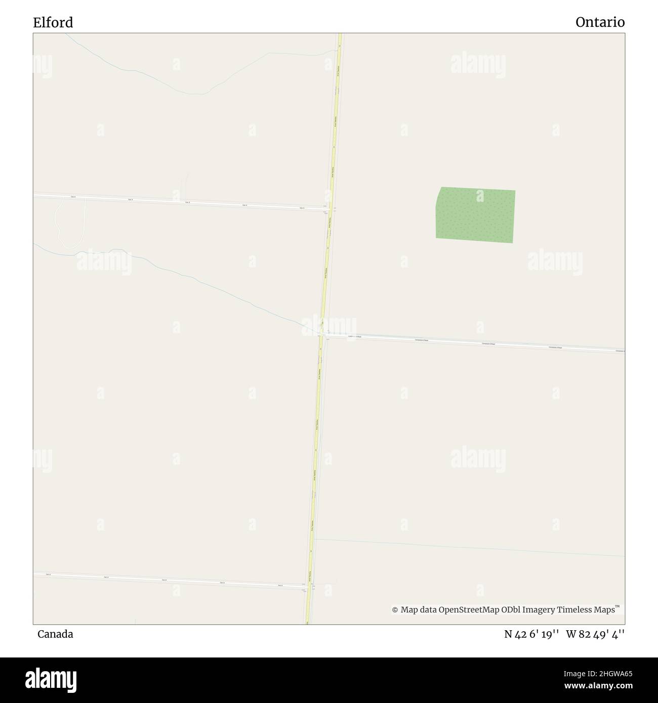 Elford, Canada, Ontario, N 42 6' 19'', W 82 49' 4'', map, Timeless Map ...