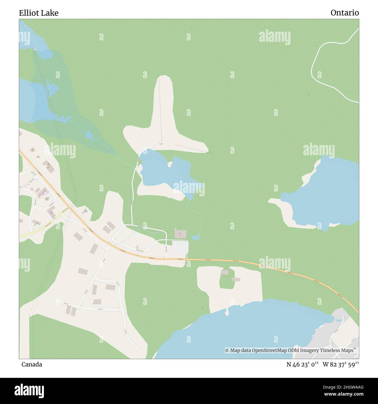 Map of elliot lake Cut Out Stock Images & Pictures - Alamy