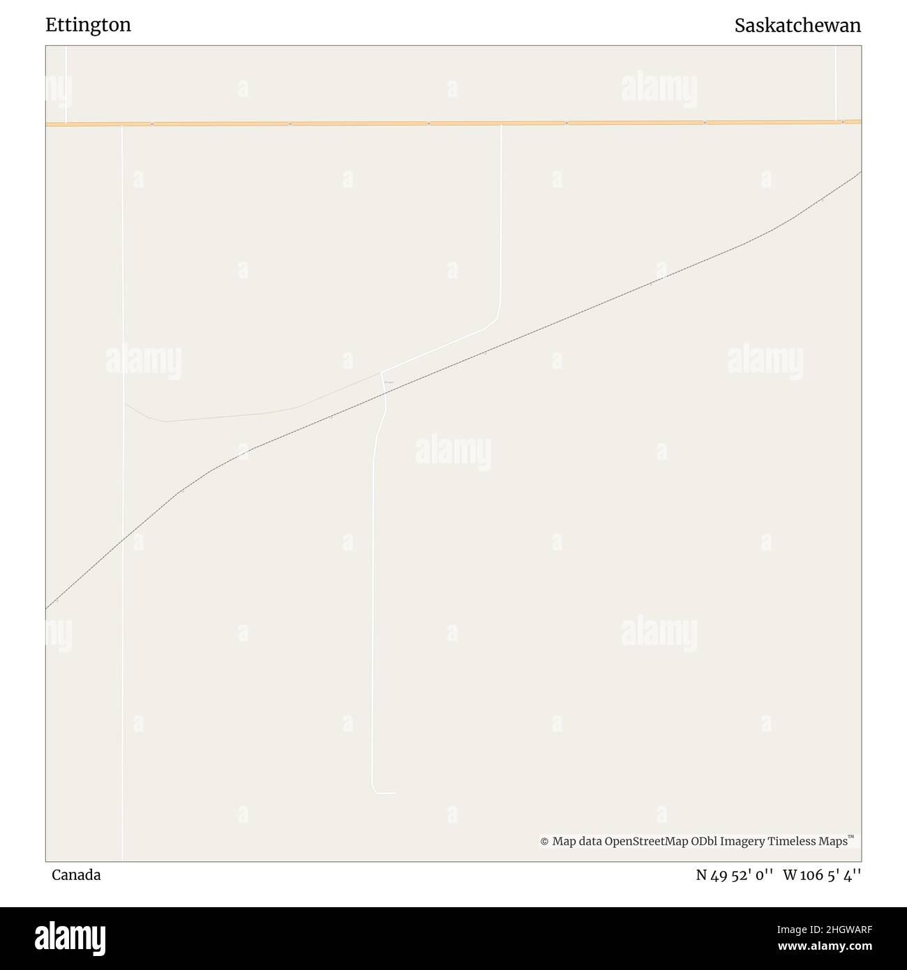 Ettington, Canada, Saskatchewan, N 49 52' 0'', W 106 5' 4'', map ...