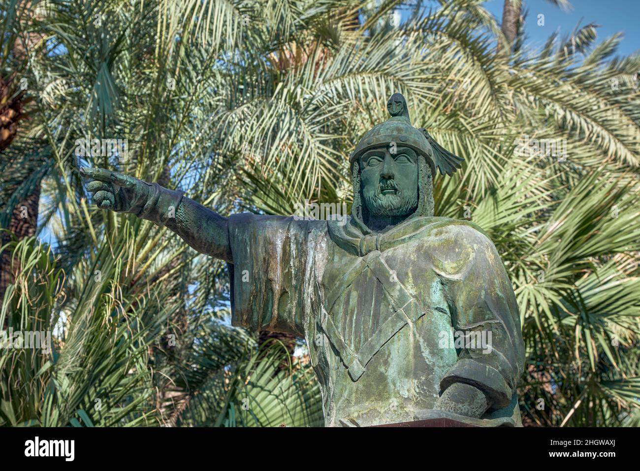 Statue of Jaime I the Conqueror at Huerto del Cura José Castaño, garden ...