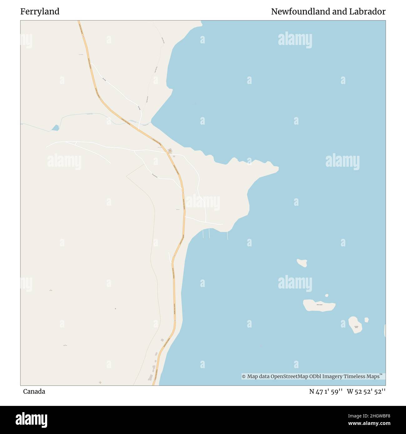 Ferryland newfoundland map hi-res stock photography and images - Alamy
