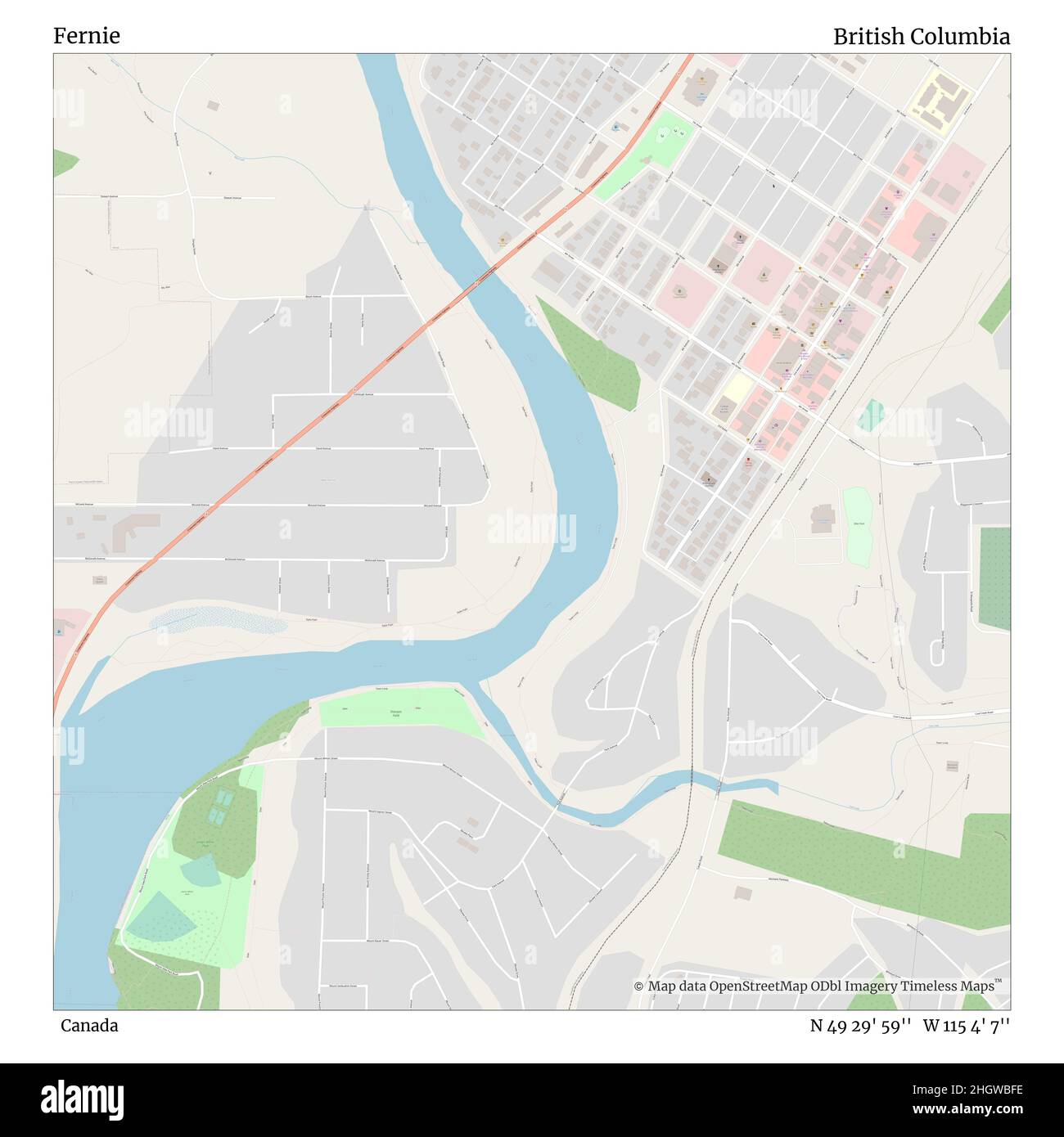Fernie map hi-res stock photography and images - Alamy