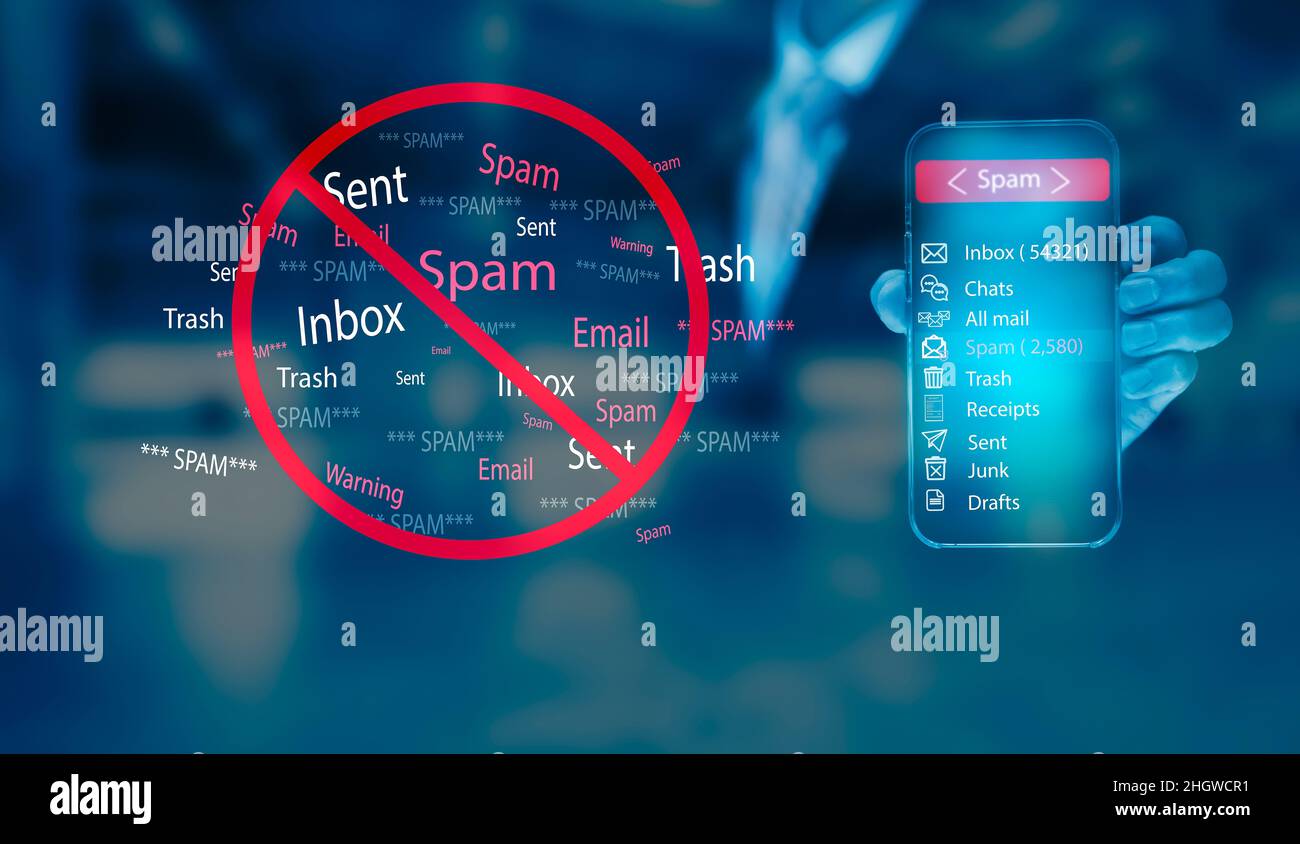 Email concept with laptop spam and virus computer monitor internet ...