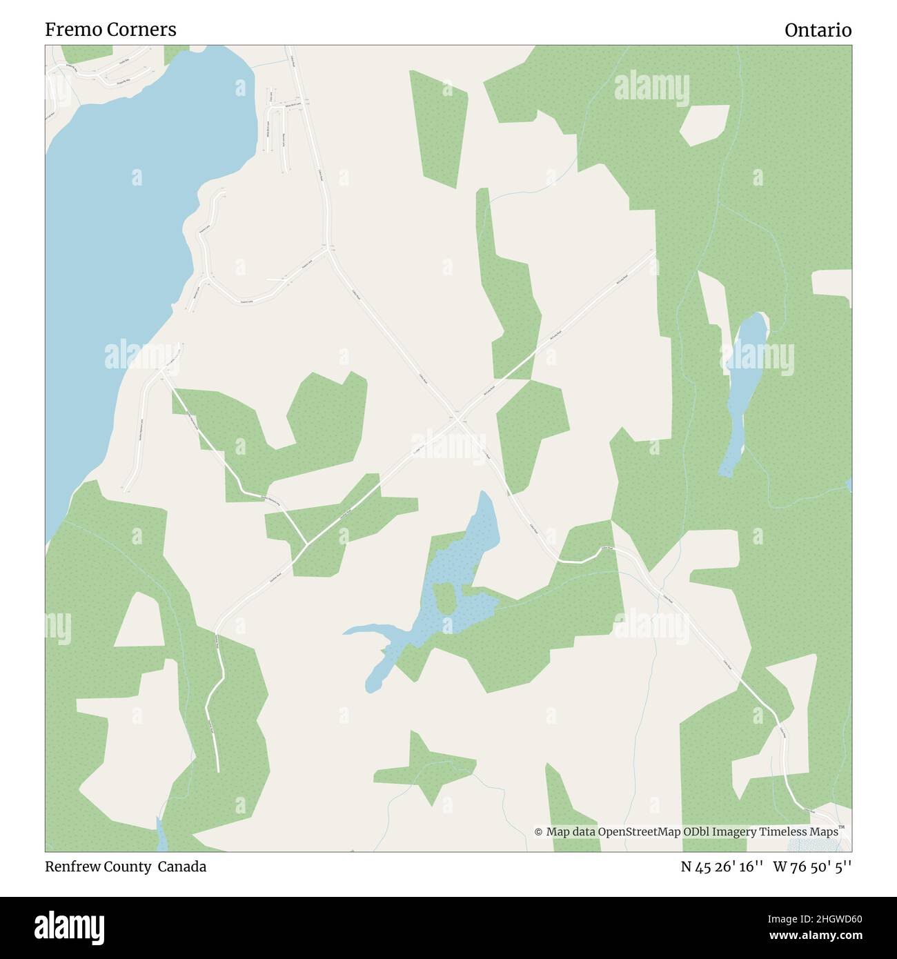 Fremo Corners, Renfrew County, Canada, Ontario, N 45 26' 16'', W 76 50 ...