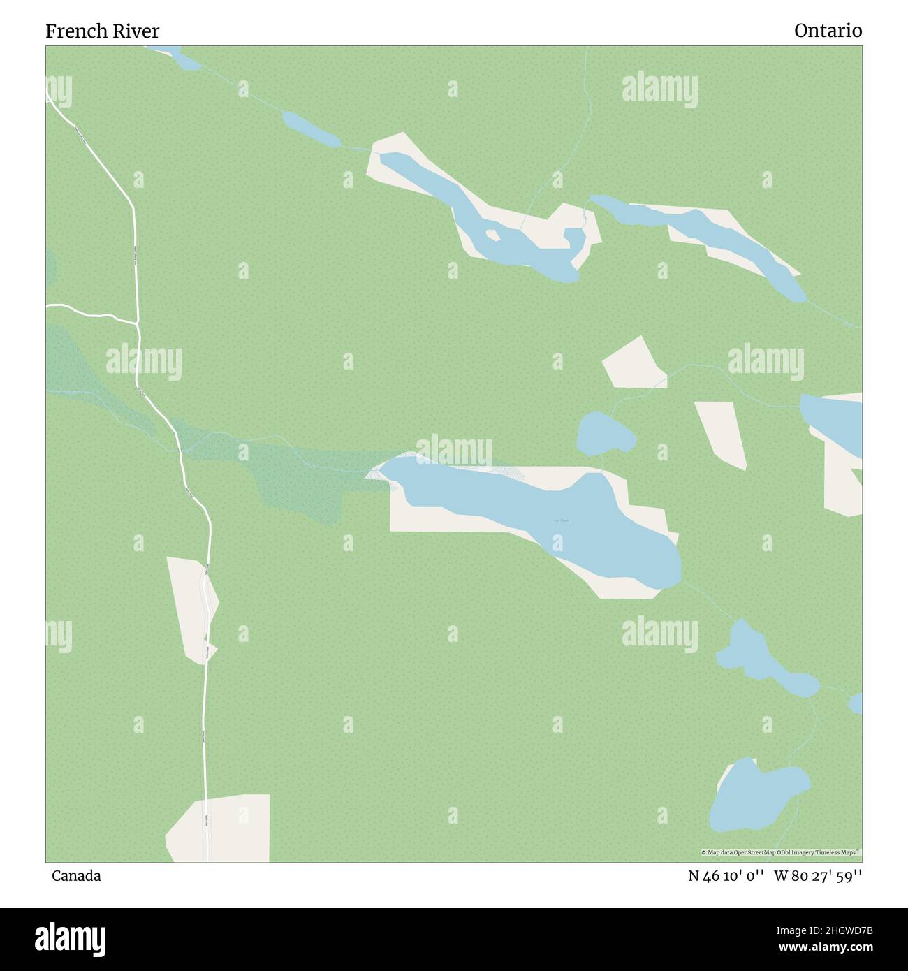 French River, Canada, Ontario, N 46 10' 0'', W 80 27' 59'', map ...