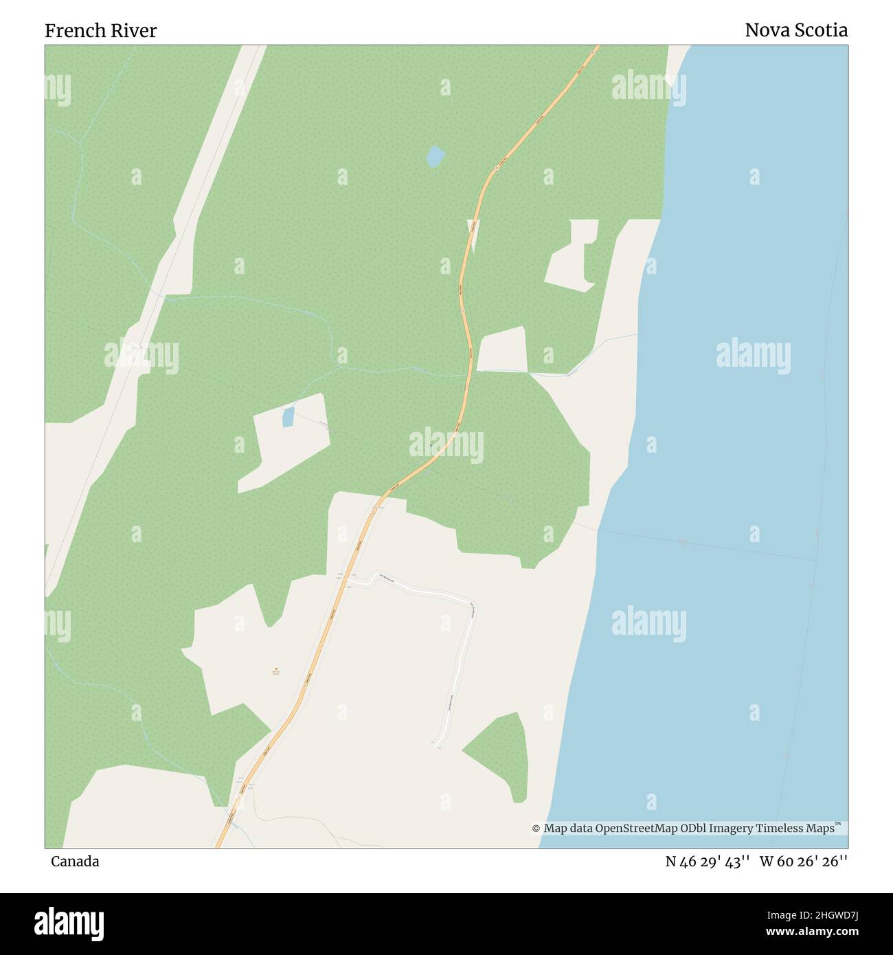 French River, Canada, Nova Scotia, N 46 29' 43'', W 60 26' 26'', map ...