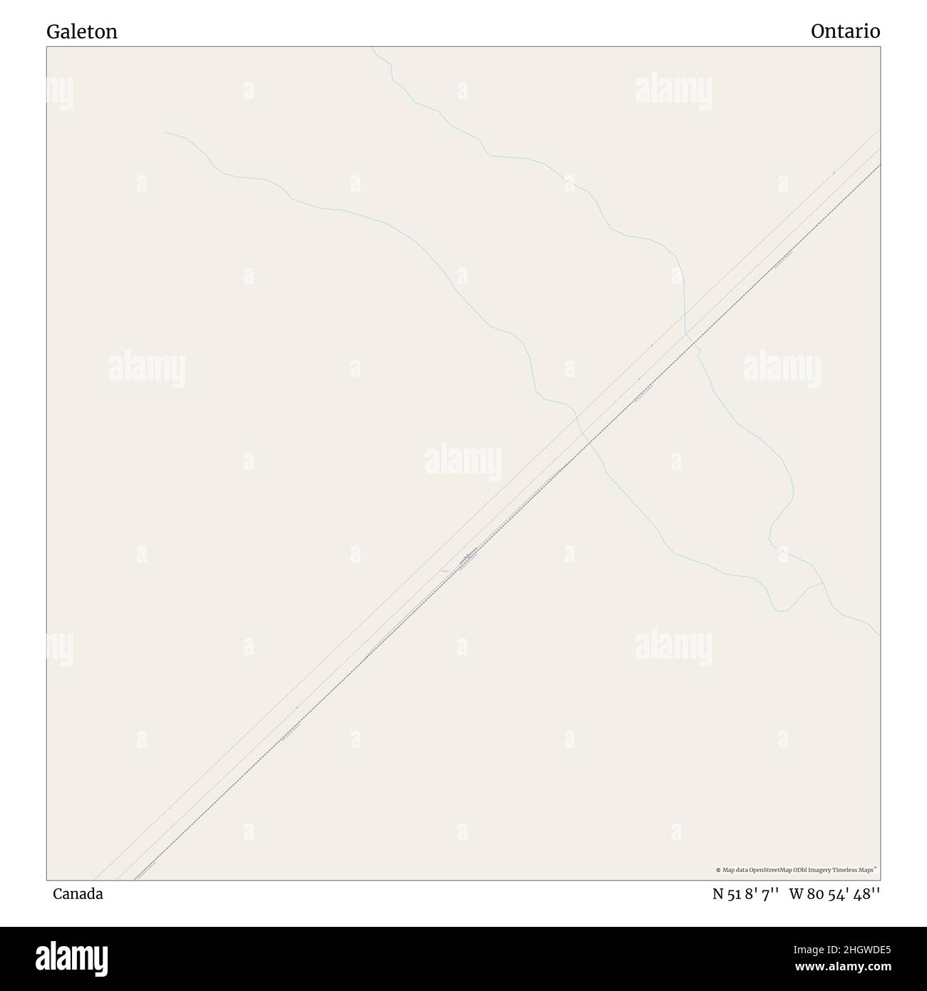 Galeton, Canada, Ontario, N 51 8' 7'', W 80 54' 48'', map, Timeless Map ...