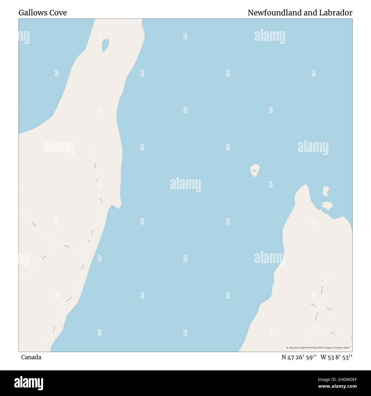 Gallows Cove, Canada, Newfoundland and Labrador, N 47 26' 59'', W 53 8 ...