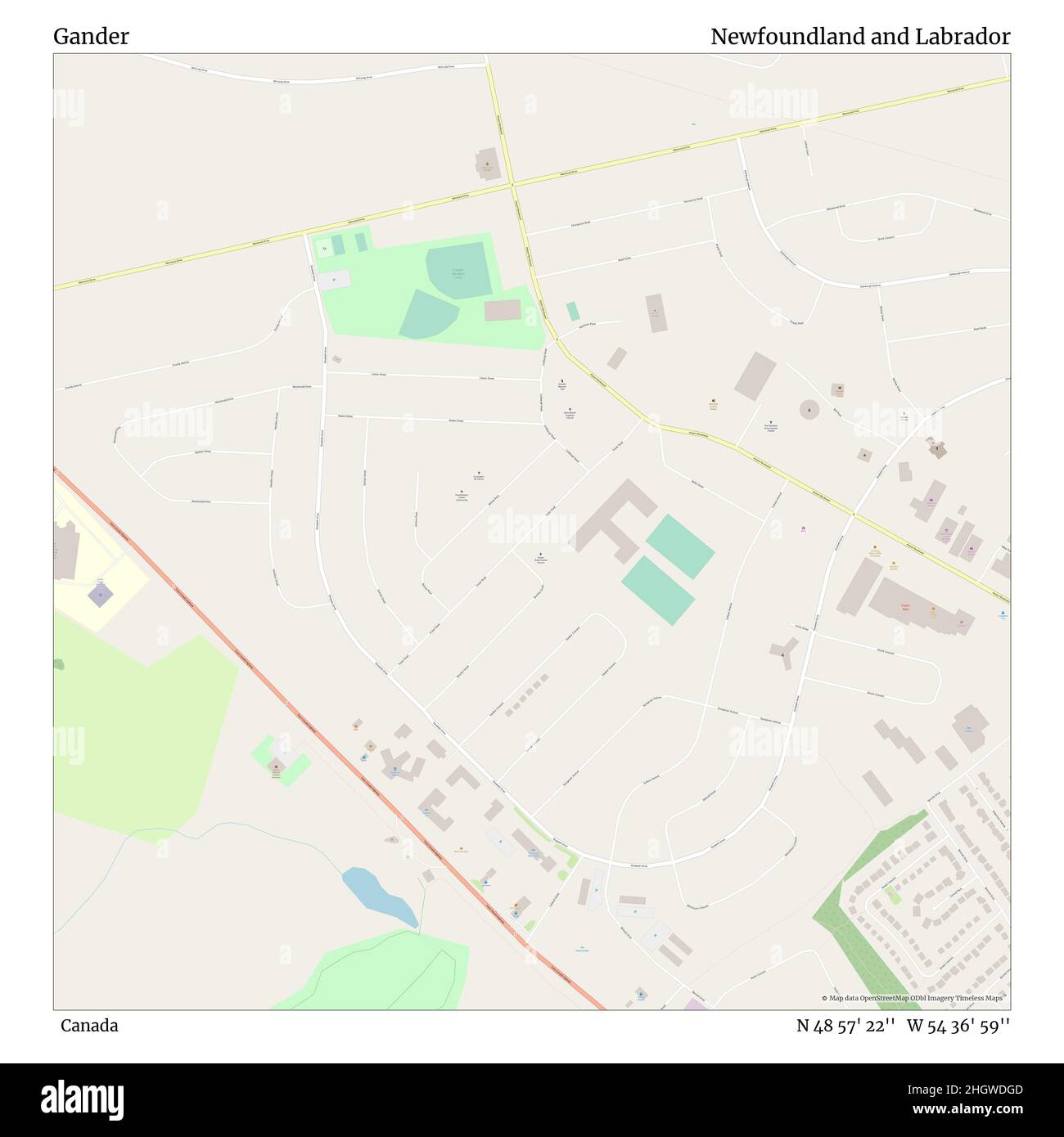 Gander, Canada, Newfoundland and Labrador, N 48 57' 22'', W 54 36' 59 ...