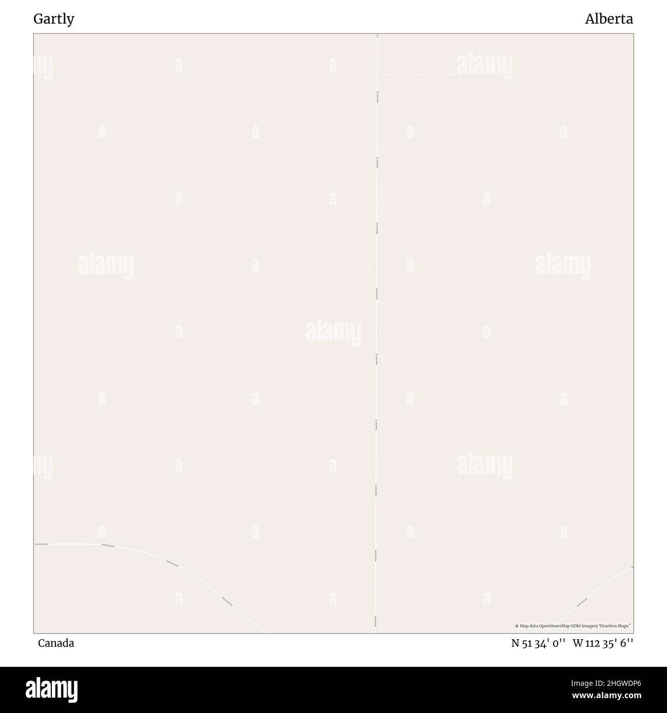 Gartly, Canada, Alberta, N 51 34' 0'', W 112 35' 6'', map, Timeless Map ...