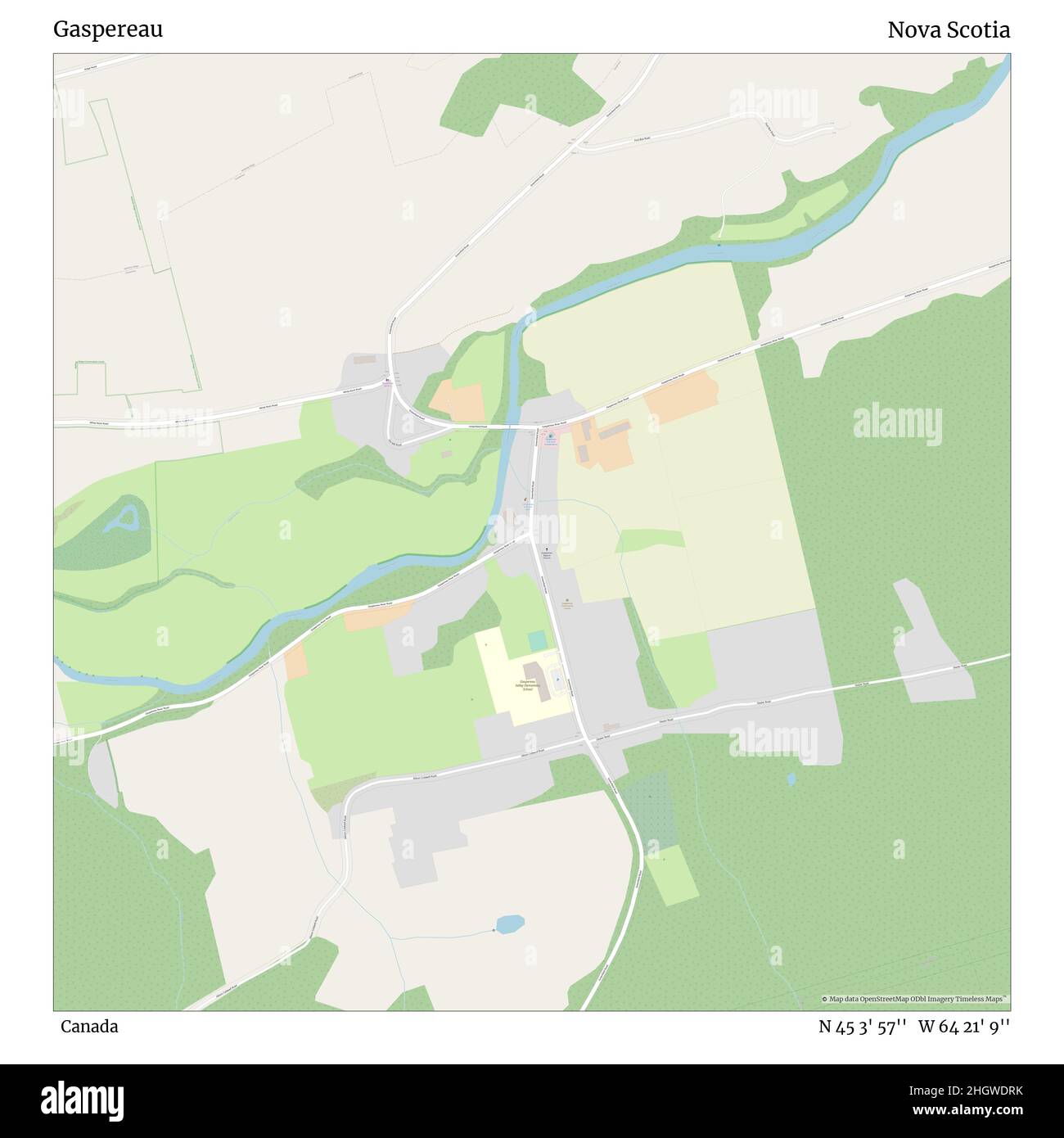 Gaspereau, Canada, Nova Scotia, N 45 3' 57'', W 64 21' 9'', map ...