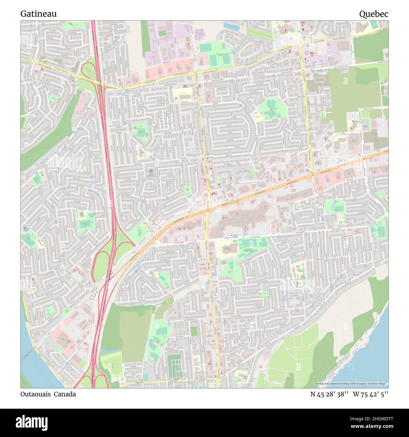 Map of gatineau quebec Cut Out Stock Images & Pictures - Alamy