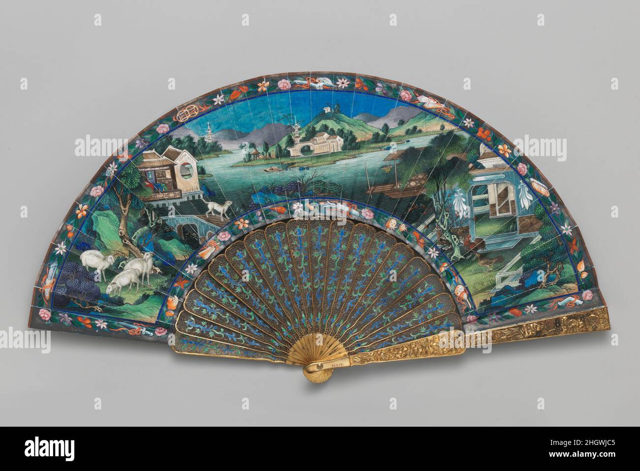 Fan 19th century Chinese. Fan. Chinese. 19th century. Paper, gold ...
