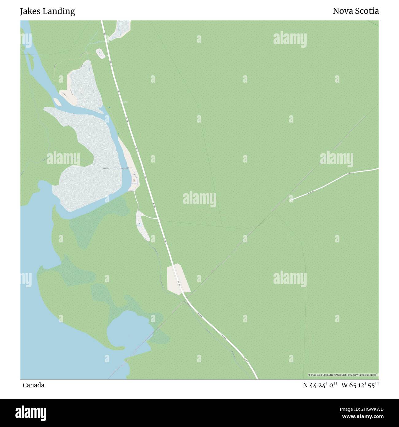 Jakes Landing, Canada, Nova Scotia, N 44 24' 0'', W 65 12' 55'', map ...