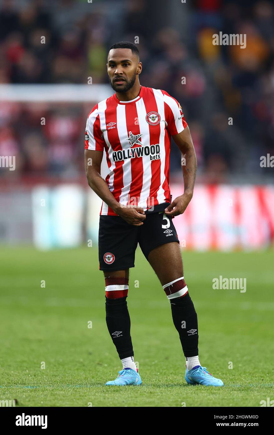 London, England, 22nd January 2022. Rico Henry of Brentford during the ...