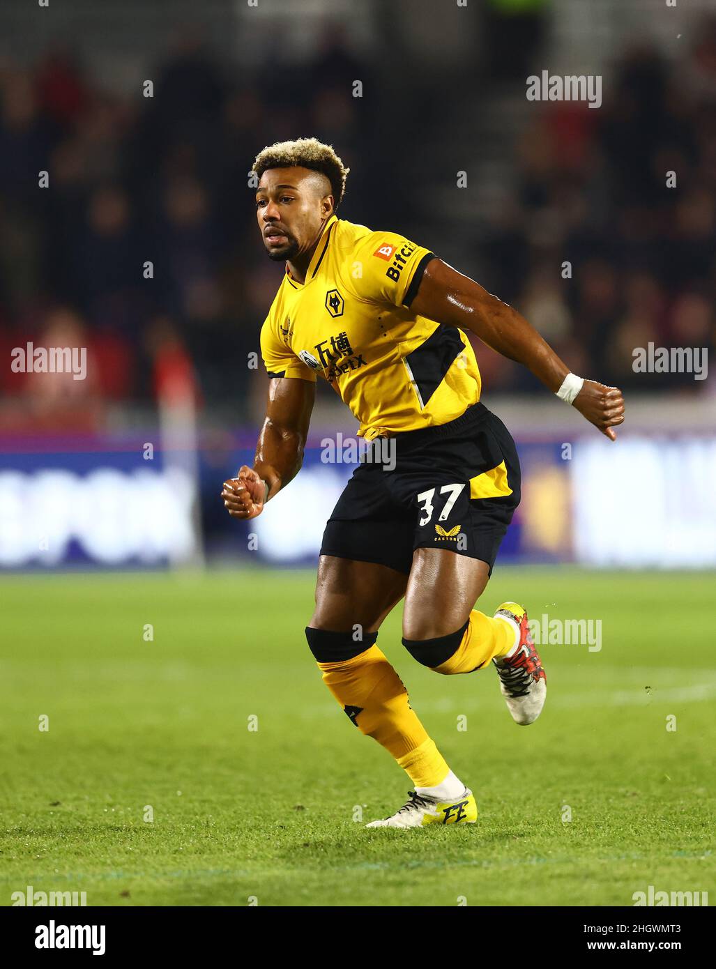 London, England, 22nd January 2022. Adama Traore of Wolverhampton ...