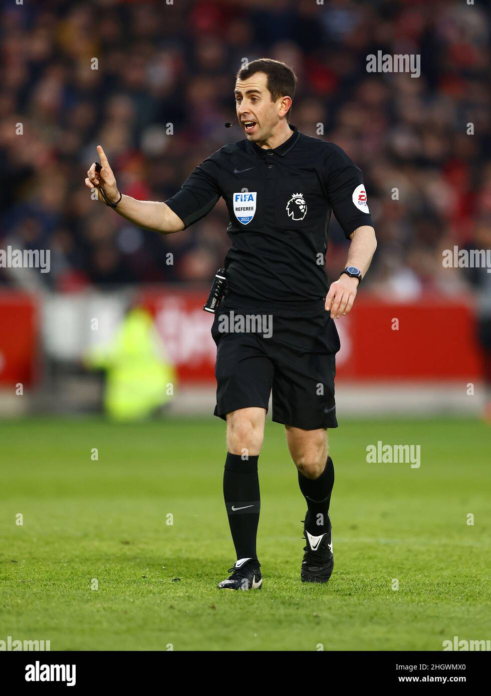 London, England, 22nd January 2022. Referee Peter Bankes during the ...