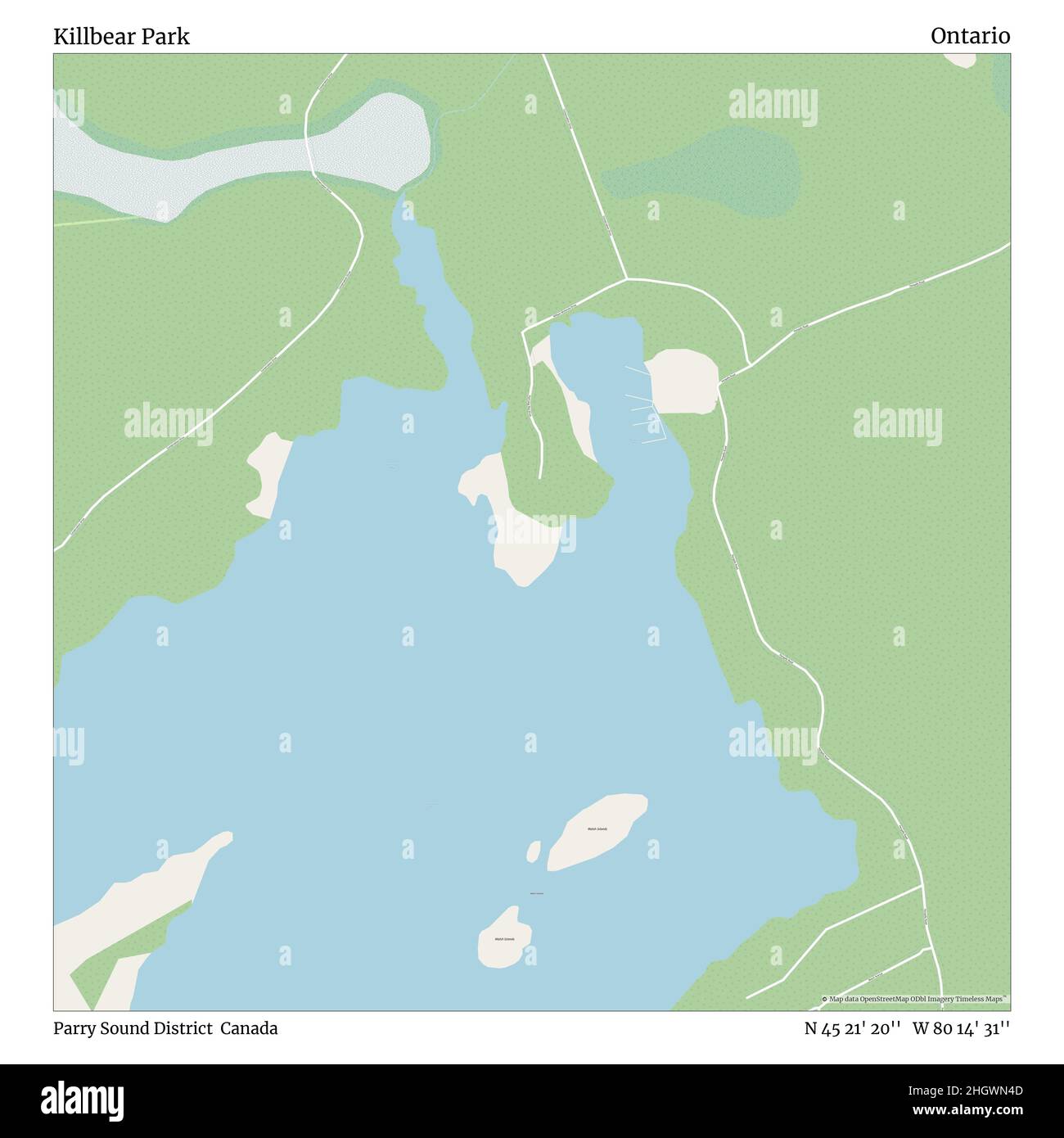 Map of parry sound ontario Cut Out Stock Images & Pictures - Alamy