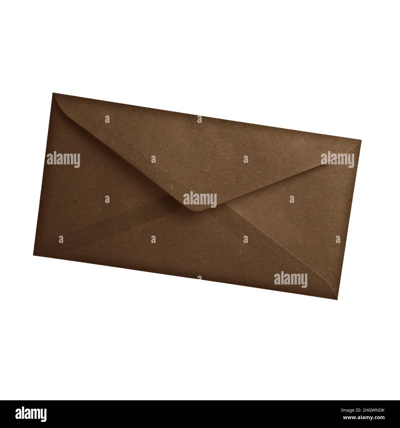 Brown envelope isolated on white background. Kraft paper texture ...