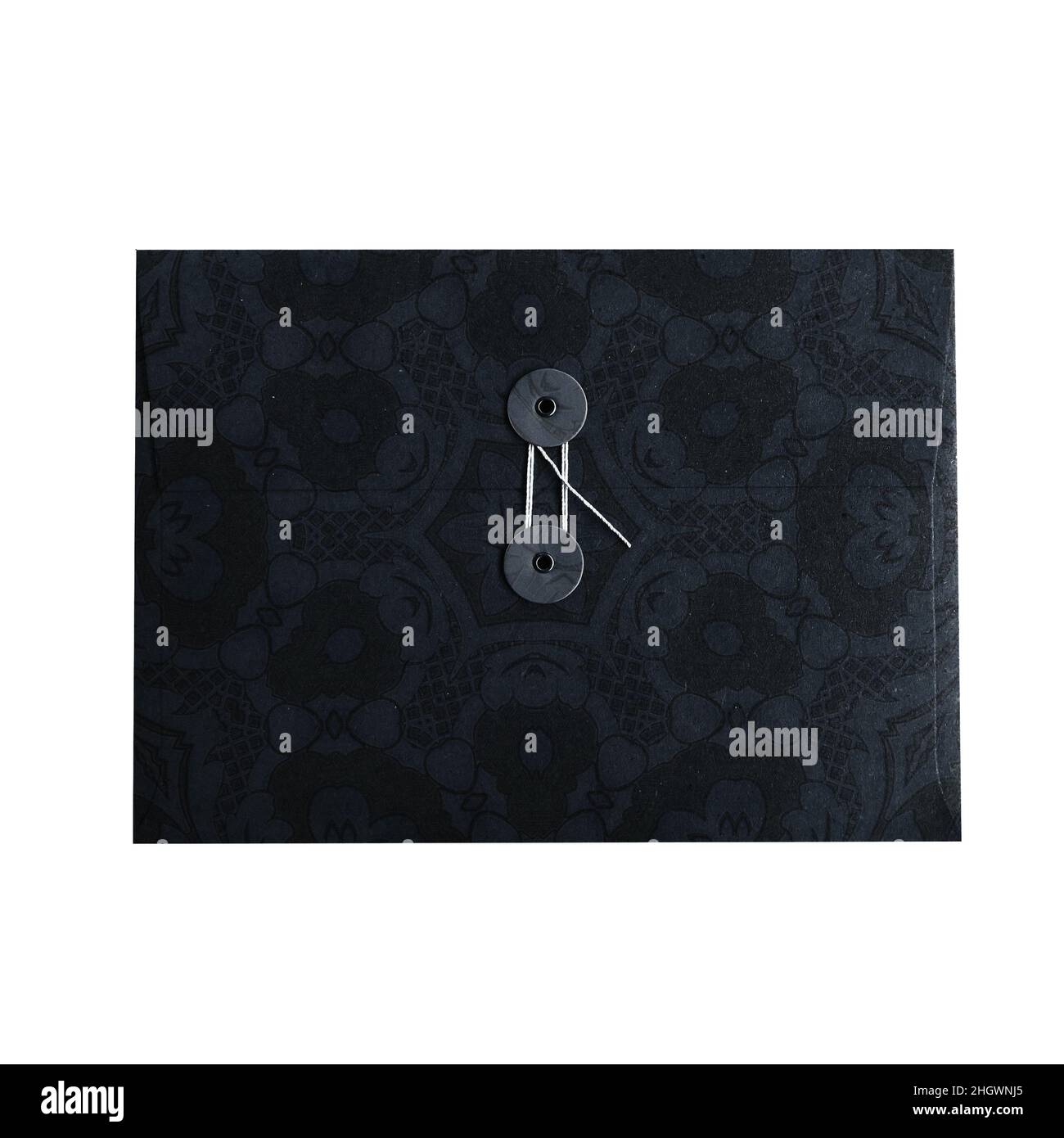 String envelope in vintage style isolated on white background. Black ...