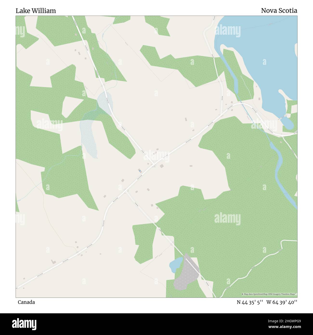 Lake William, Canada, Nova Scotia, N 44 35' 5'', W 64 39' 40'', map ...