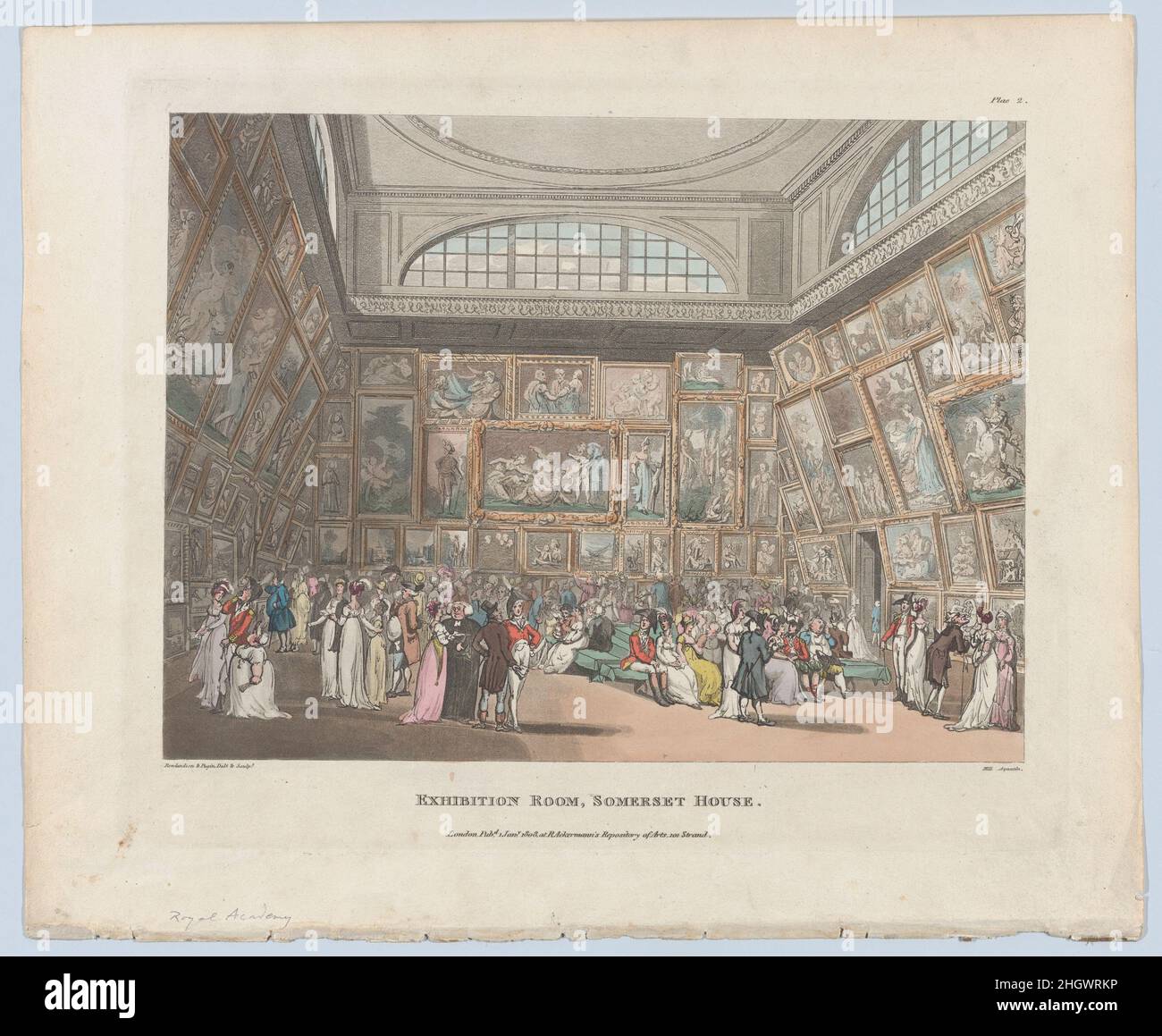 Exhibition Room, Somerset House January 1, 1808 Designed and etched by ...