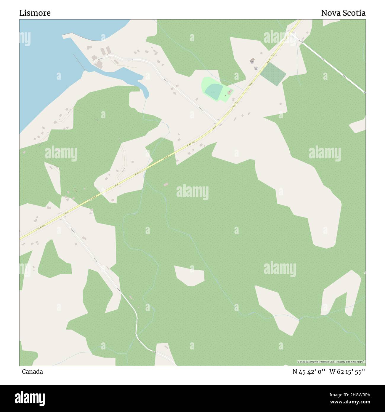 Lismore, Canada, Nova Scotia, N 45 42' 0'', W 62 15' 55'', map ...