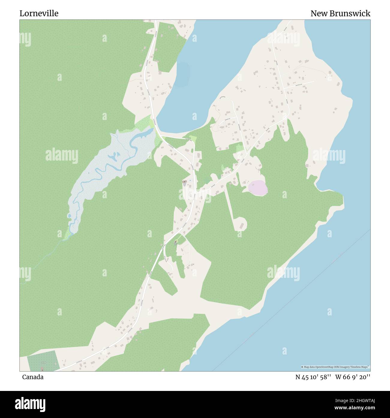Lorneville, Canada, New Brunswick, N 45 10' 58'', W 66 9' 20'', map ...