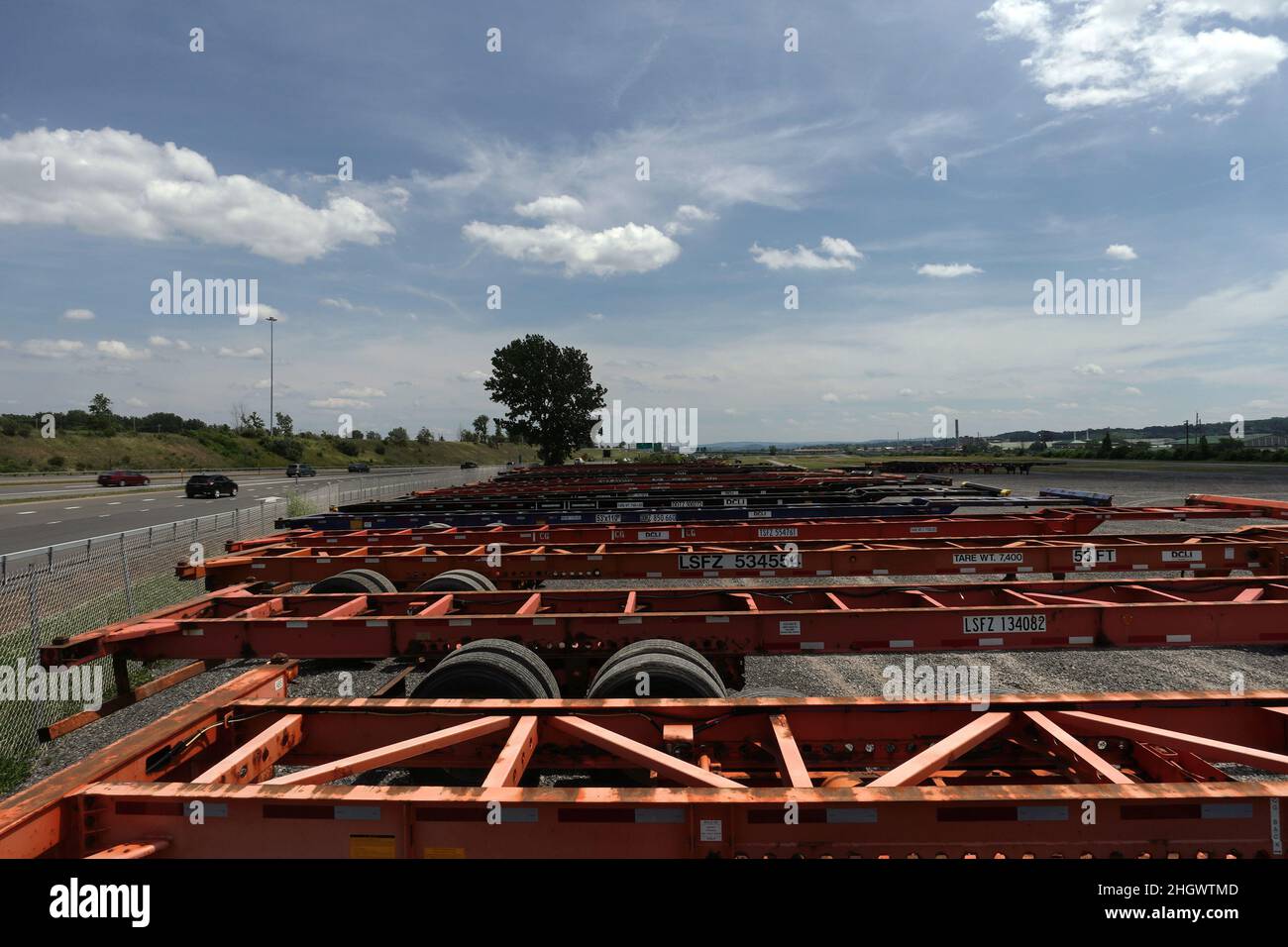 Tractor Trailer Big Rig Trailers at The New York State Fair Stock Photo ...