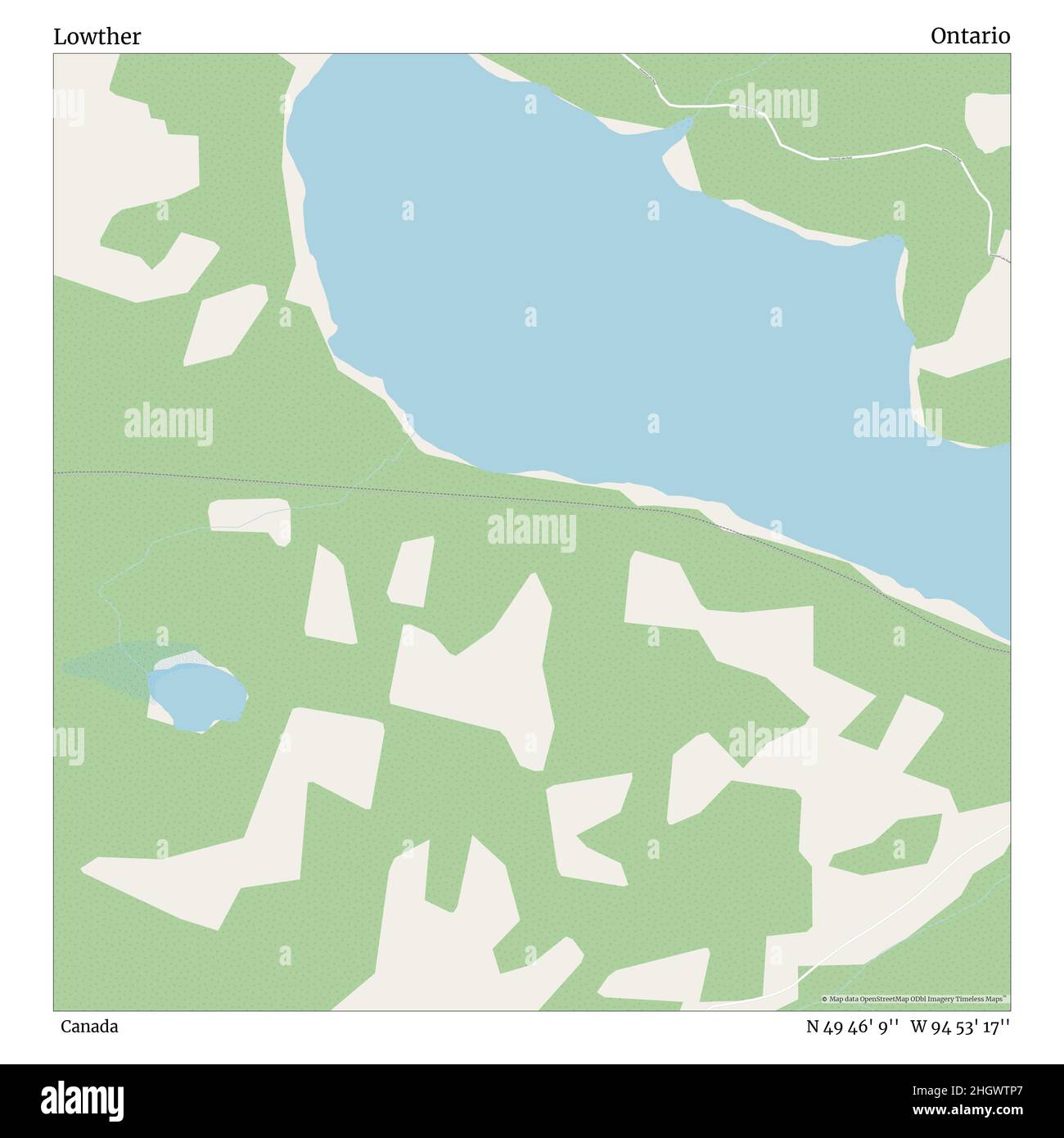 Lowther, Canada, Ontario, N 49 46' 9'', W 94 53' 17'', map, Timeless ...