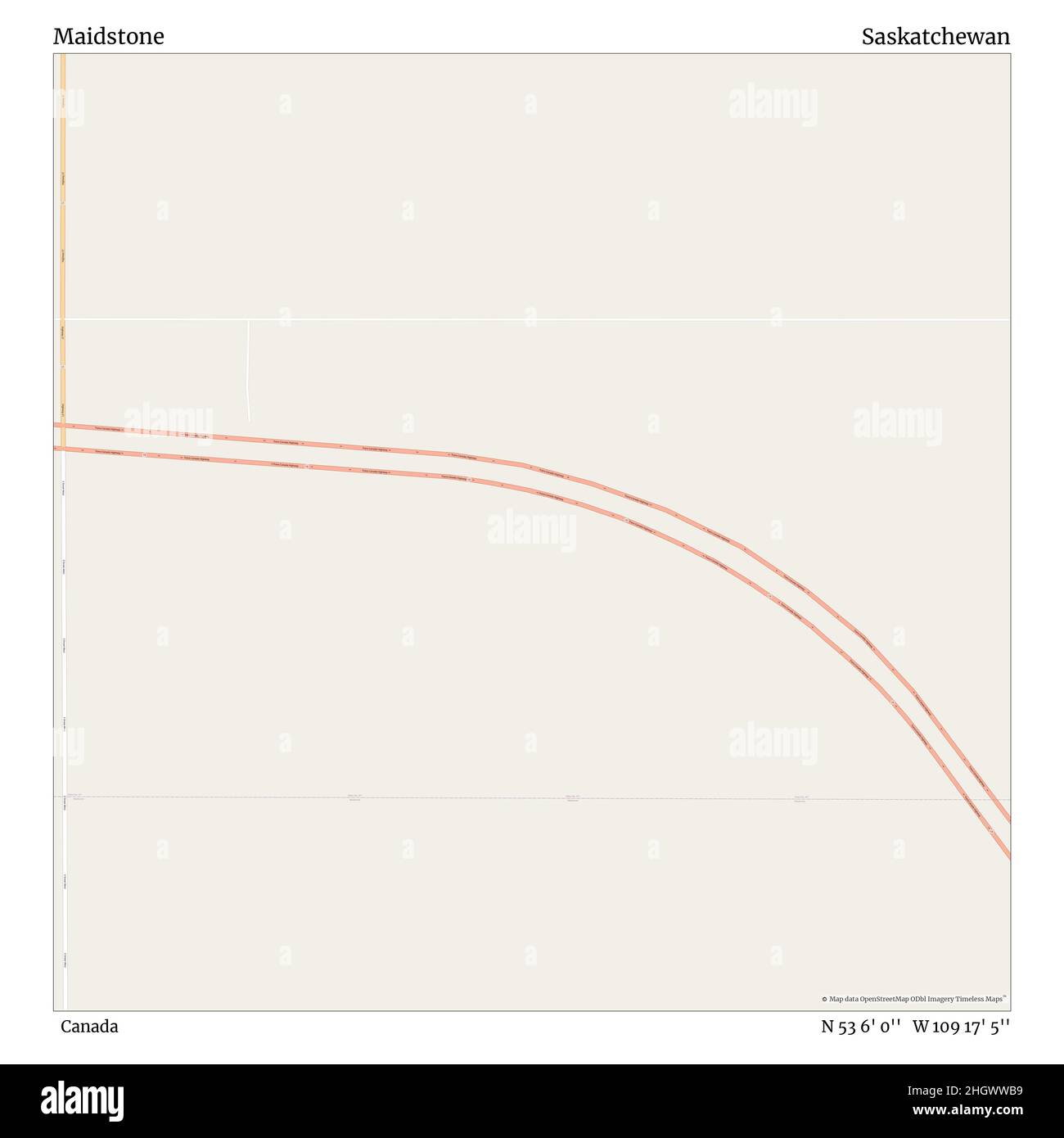 Map of maidstone saskatchewan Cut Out Stock Images & Pictures - Alamy