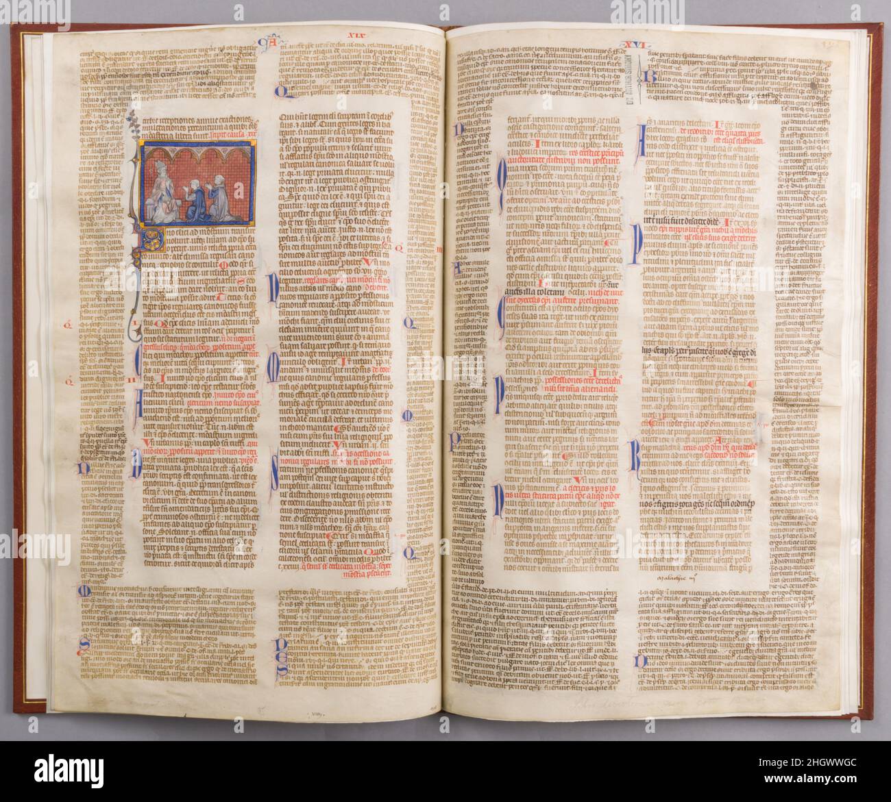 Bifolium with the Decretals of Gratian ca. 1290 Style of Master Honore ...