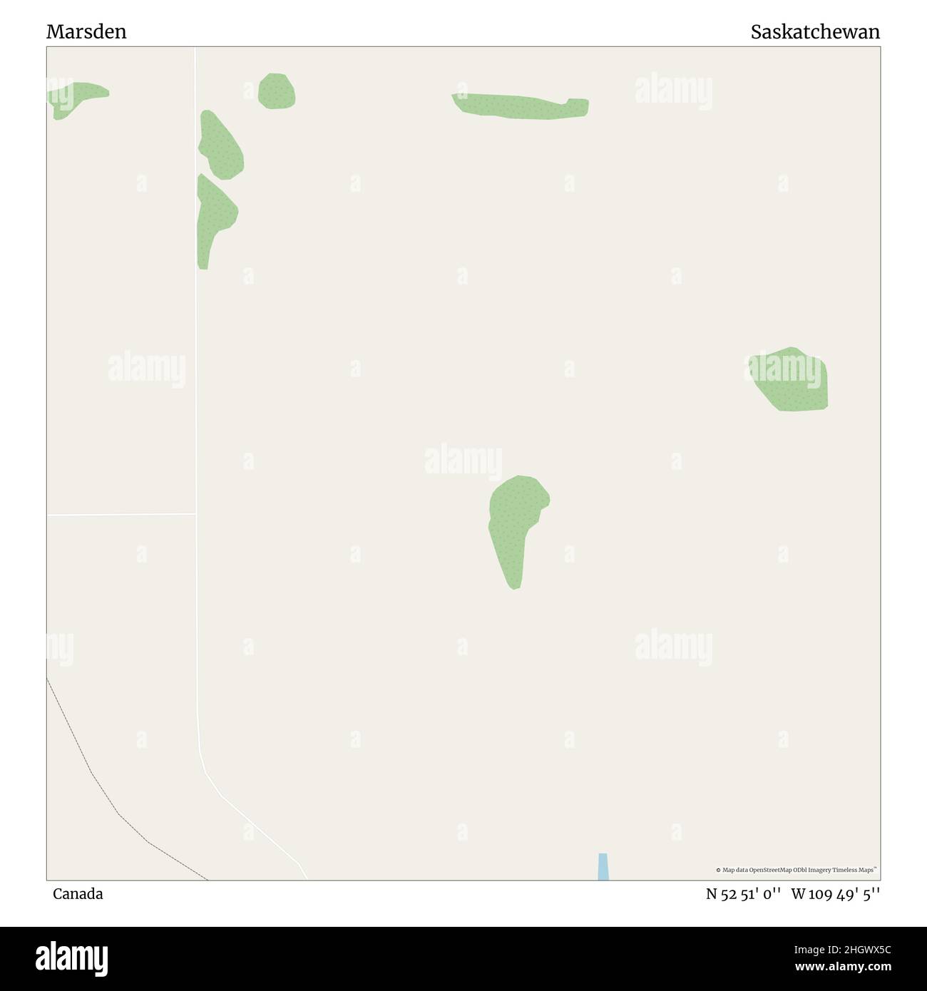Marsden, Canada, Saskatchewan, N 52 51' 0'', W 109 49' 5'', map ...