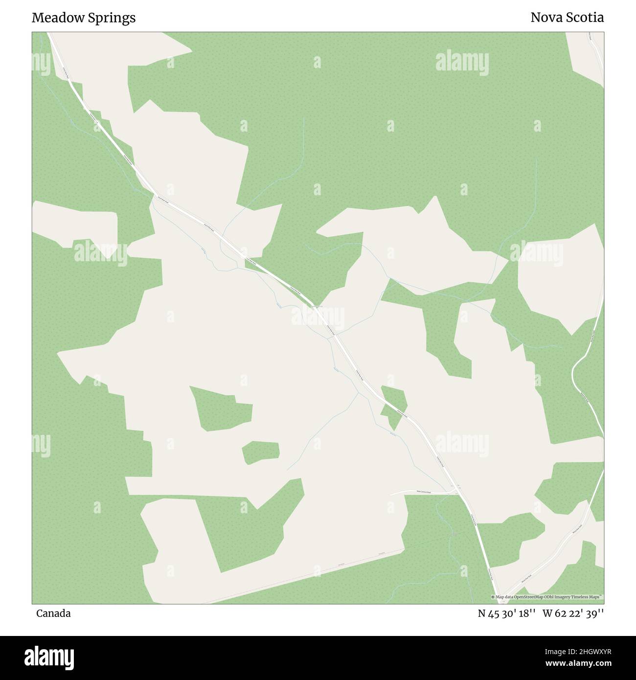 Meadow Springs, Canada, Nova Scotia, N 45 30' 18'', W 62 22' 39'', map ...