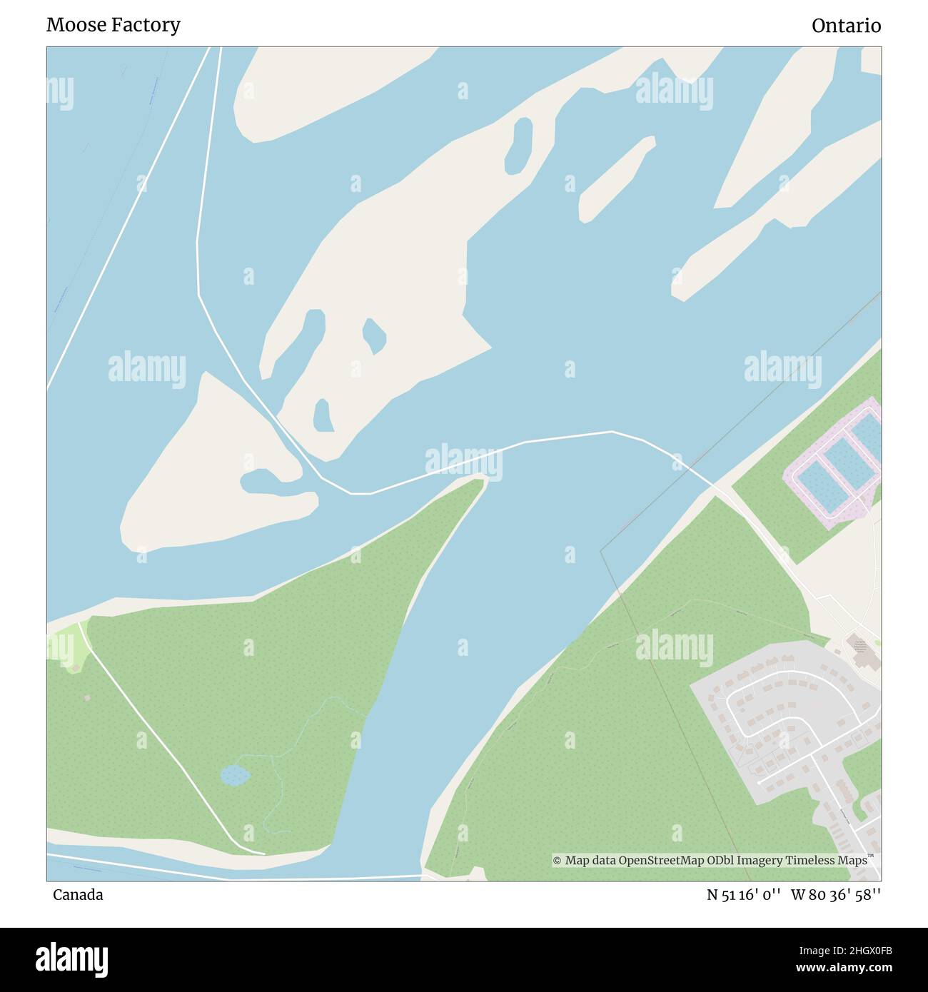 Moose Factory, Canada, Ontario, N 51 16' 0'', W 80 36' 58'', map ...