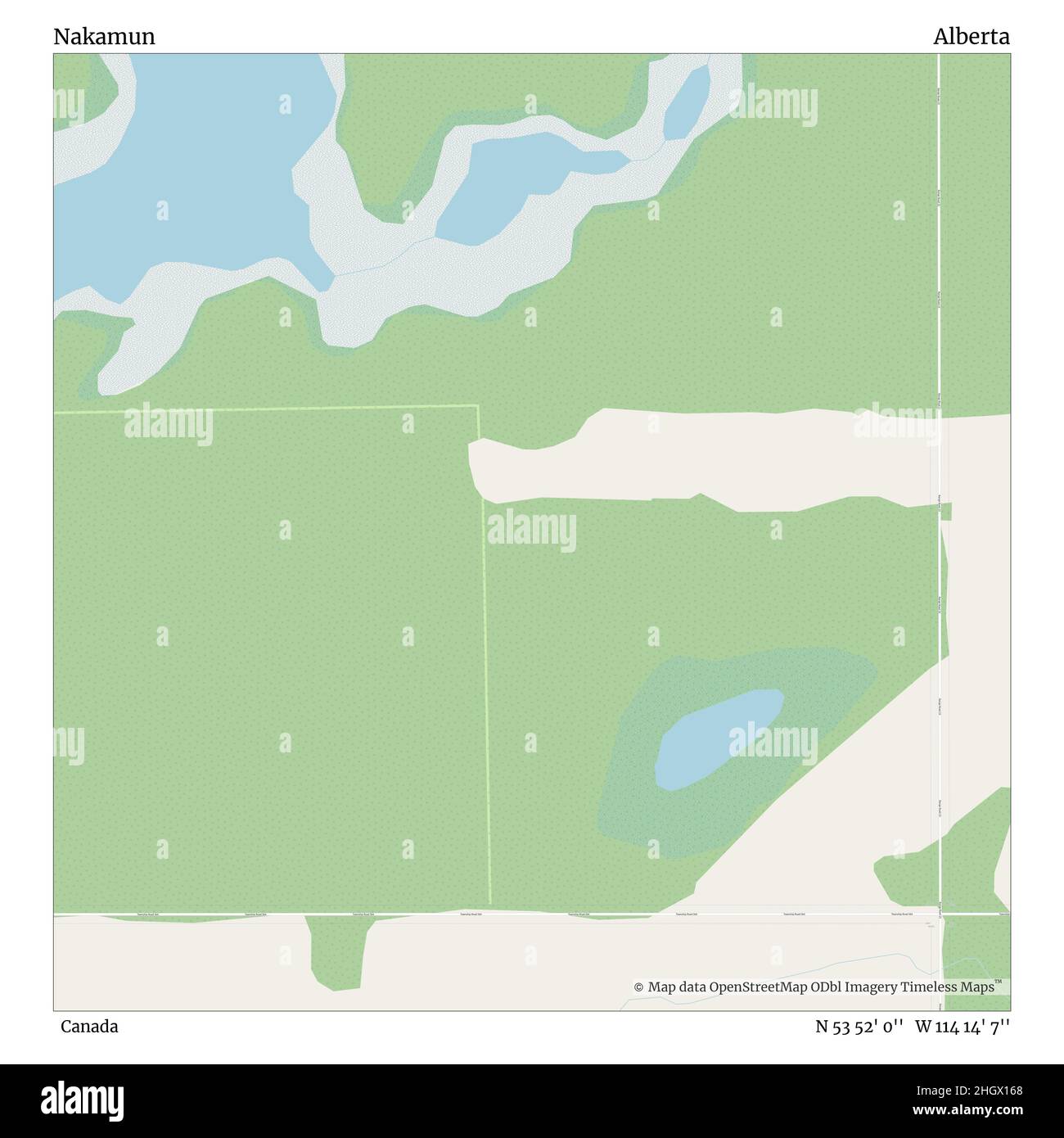 Nakamun, Canada, Alberta, N 53 52' 0'', W 114 14' 7'', map, Timeless ...